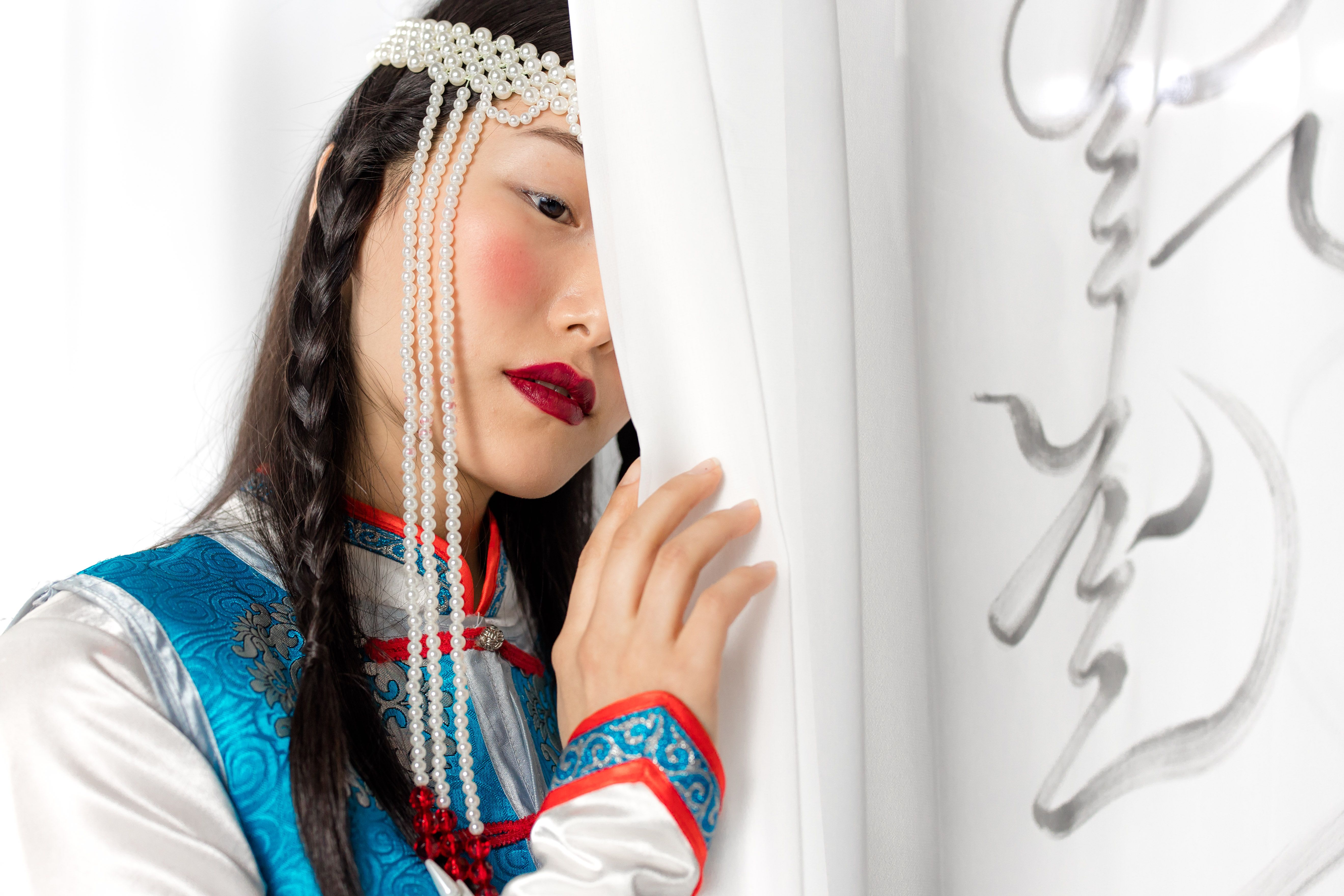 Children in Traditional Mongolian Clothing behind a Curtain · Free ...