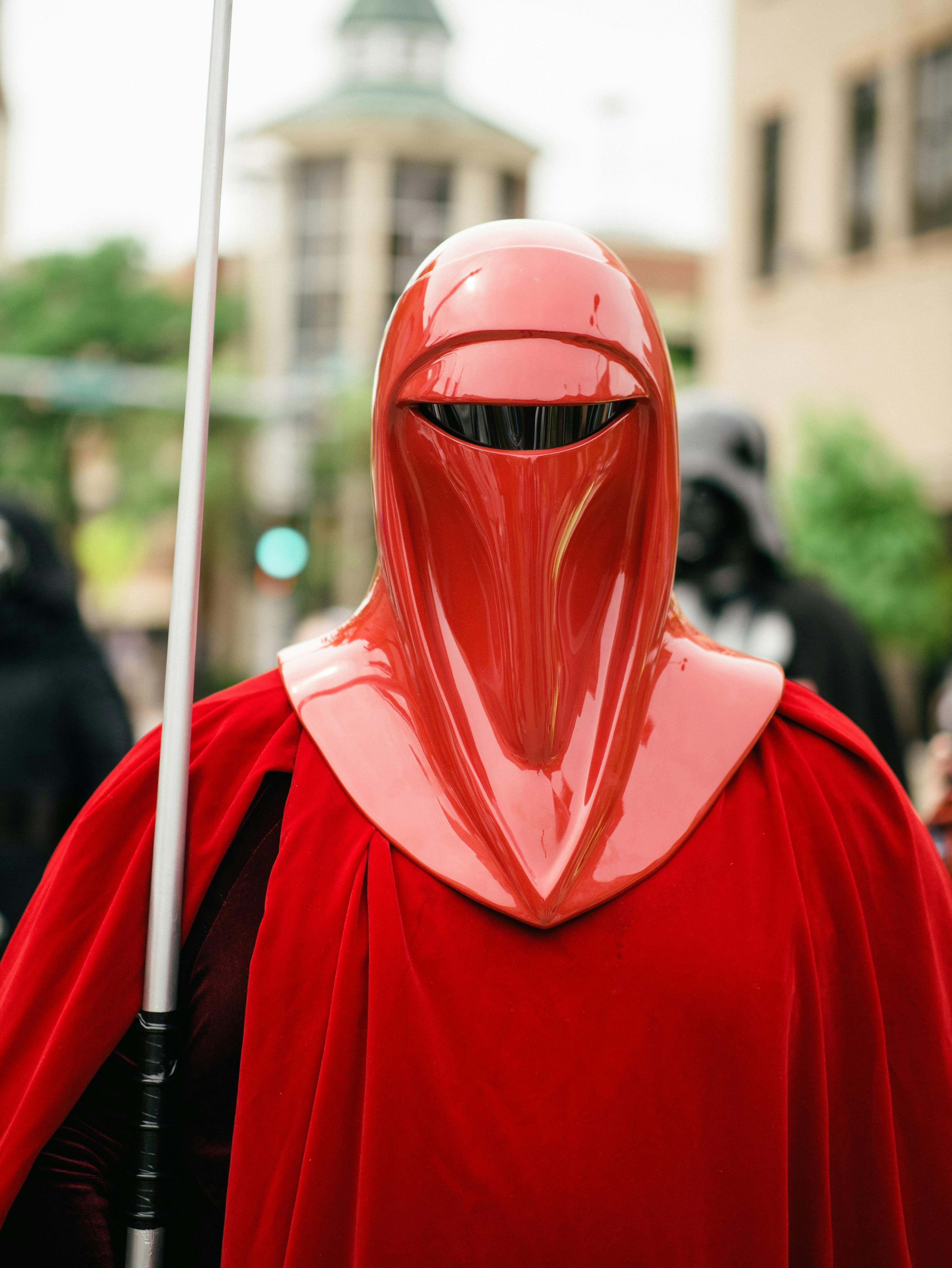 Person Wearing Red Dress and Red Mask · Free Stock Photo
