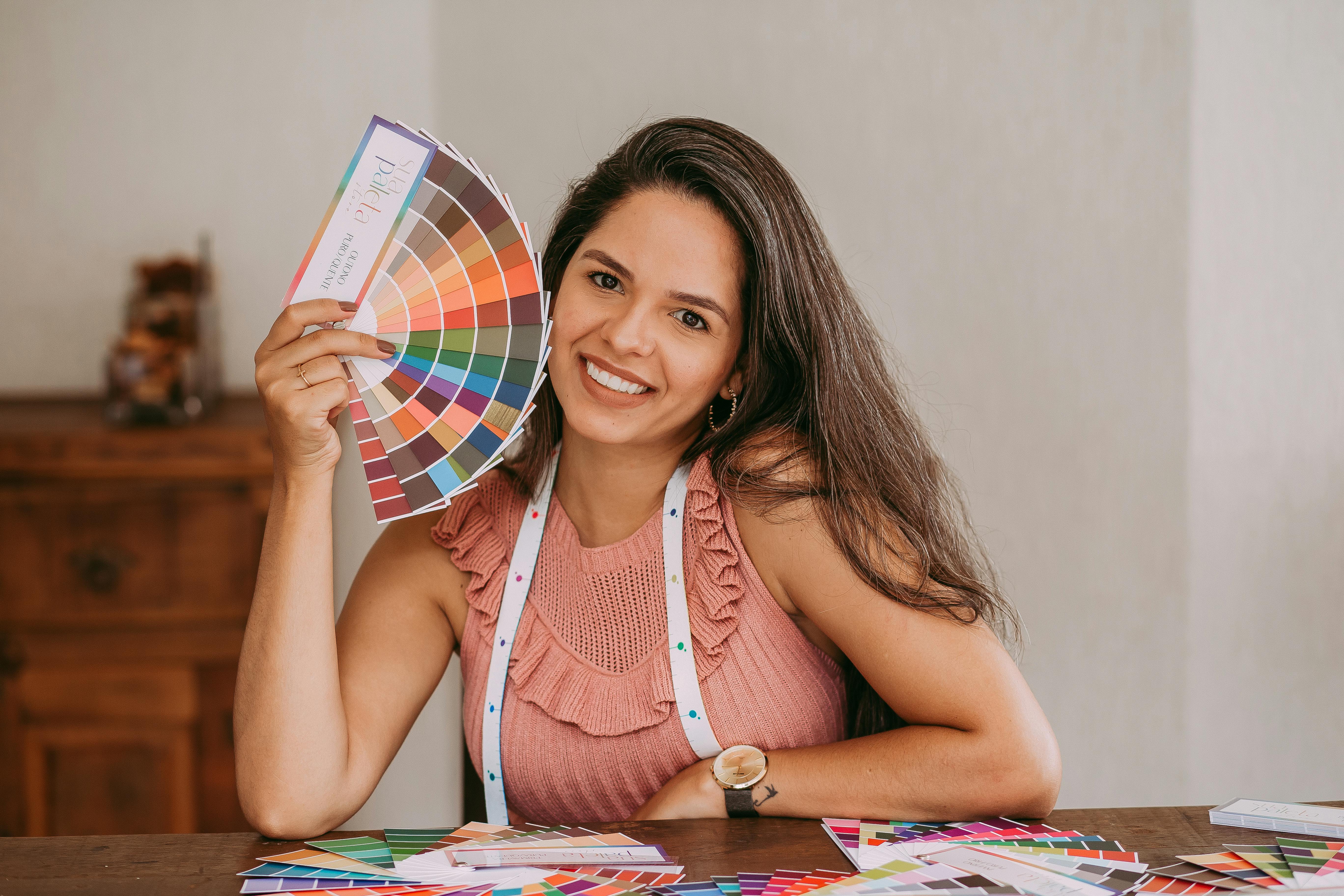 Woman with Color Palette · Free Stock Photo