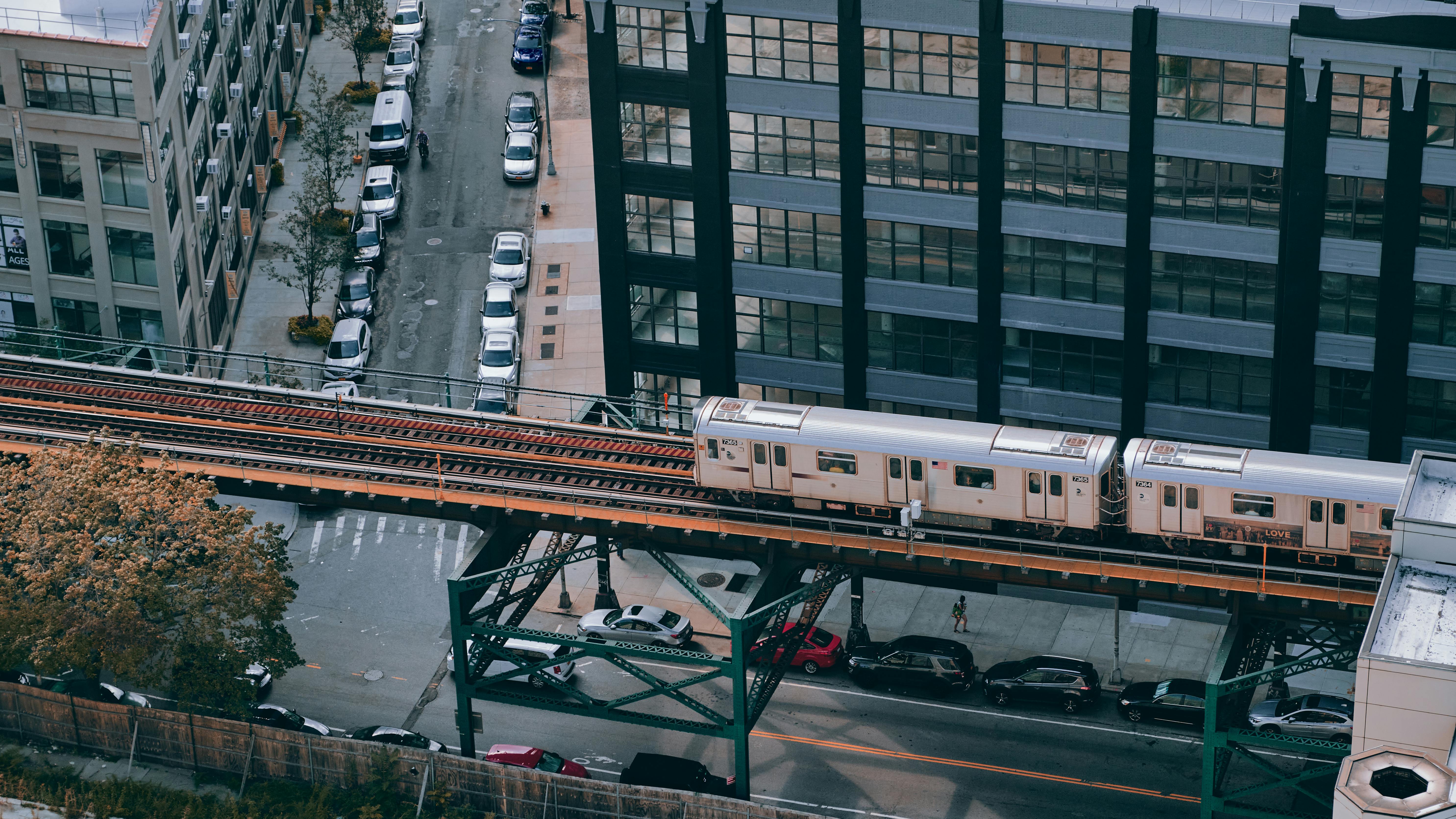 Photo of Train on Overground Railway in the City · Free Stock Photo
