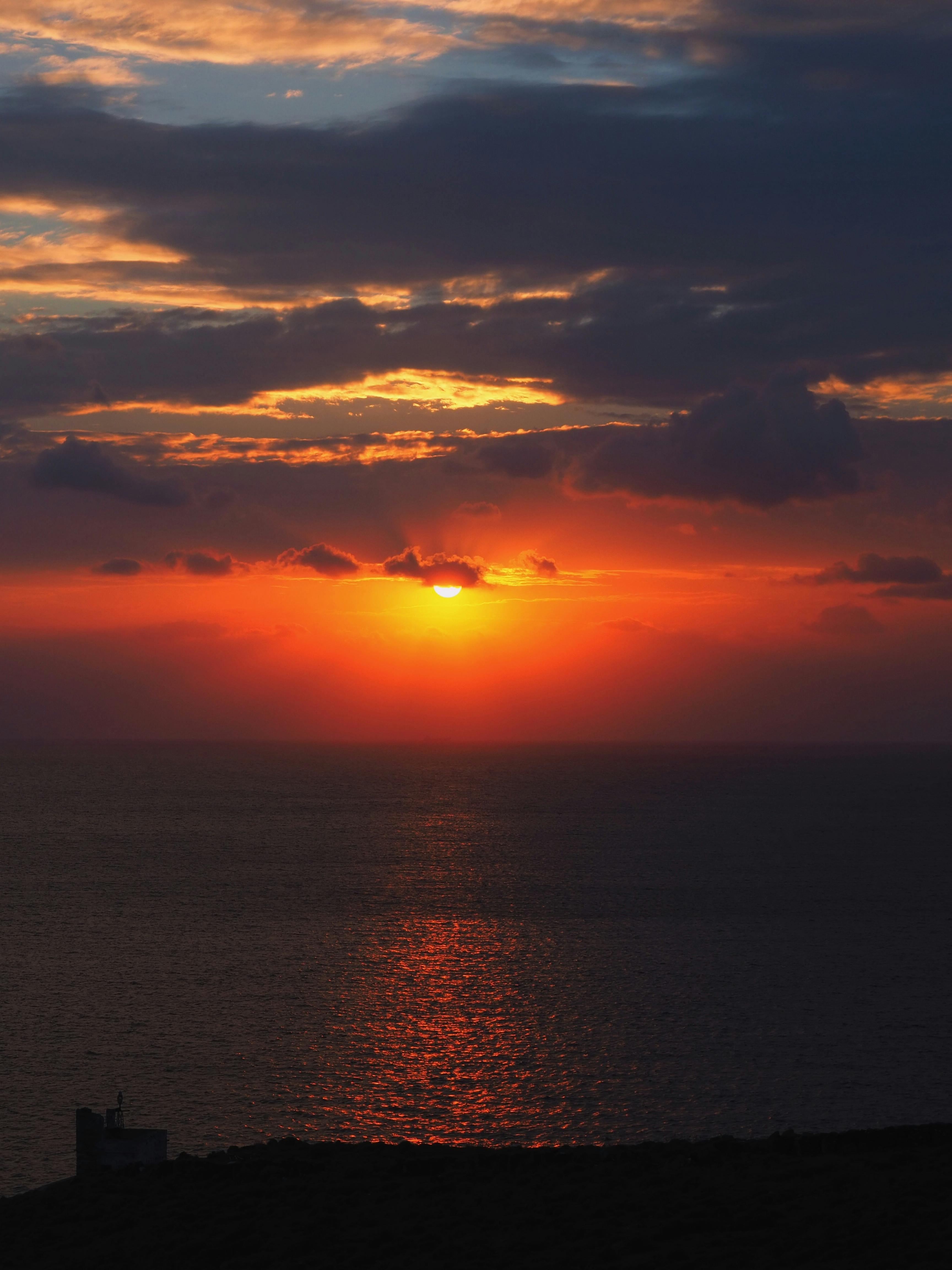 Orange Sun during Sunset · Free Stock Photo