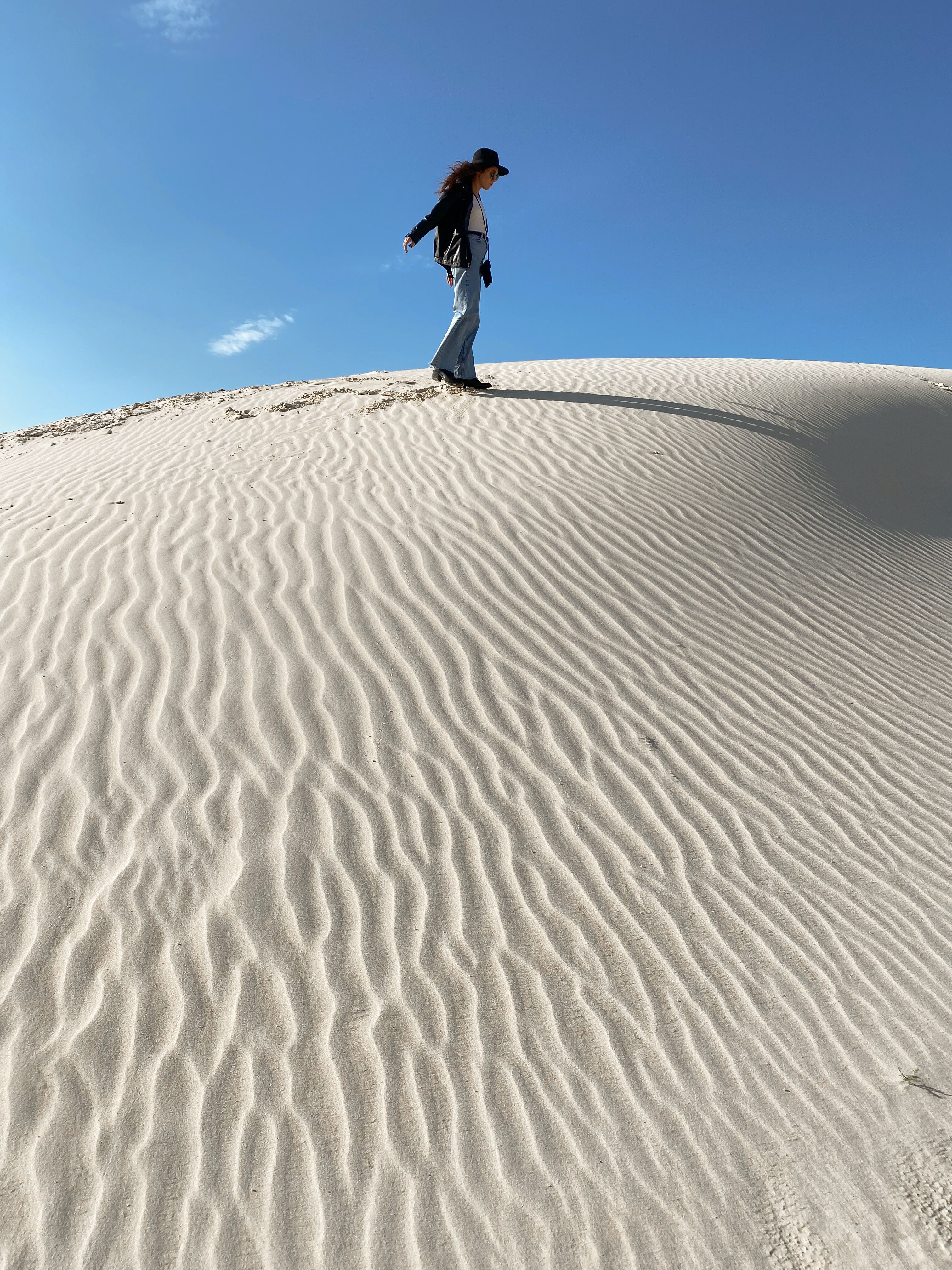 Woman in Red Robe standing on Desert · Free Stock Photo