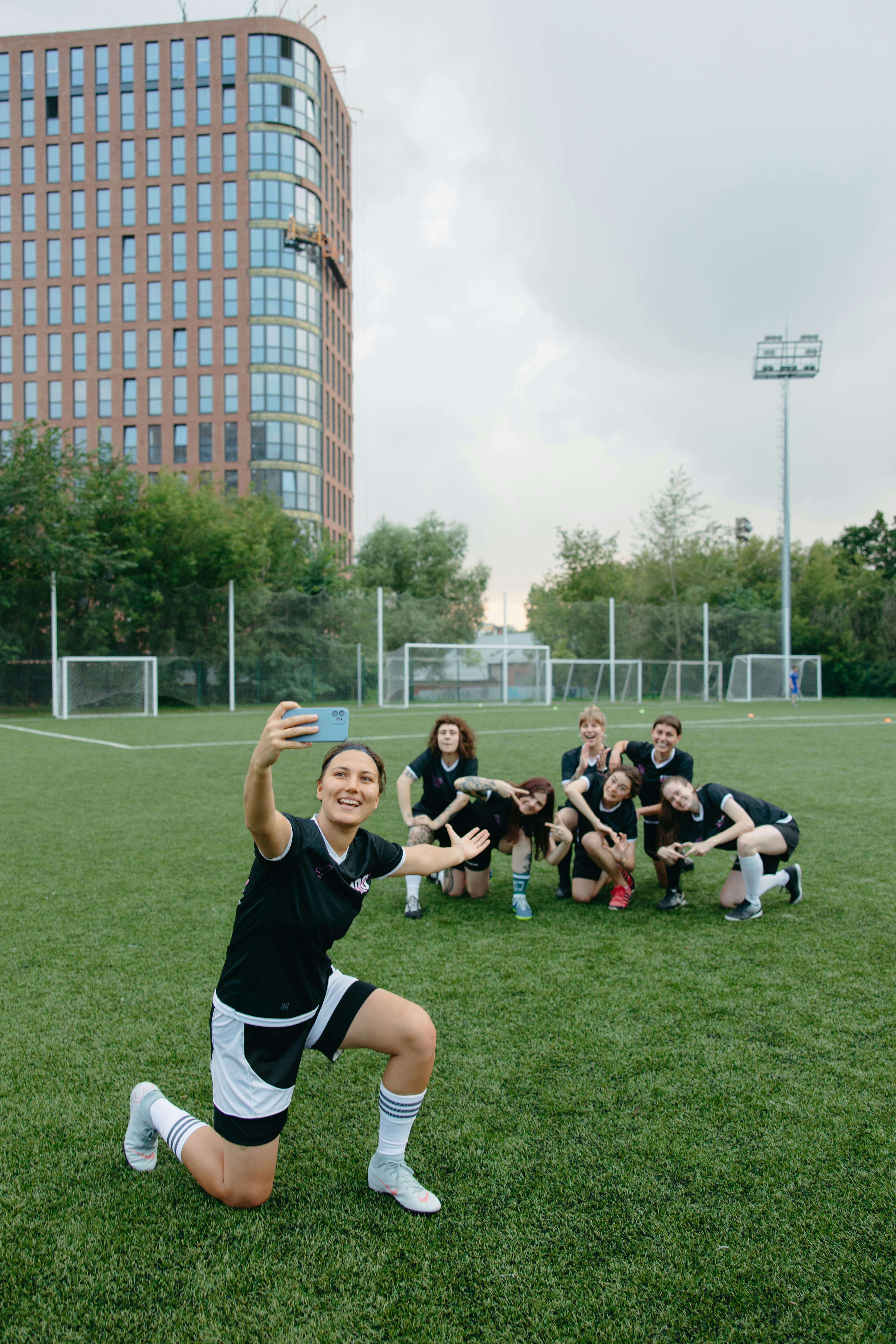 Soccer Players Taking a Selfie · Free Stock Photo