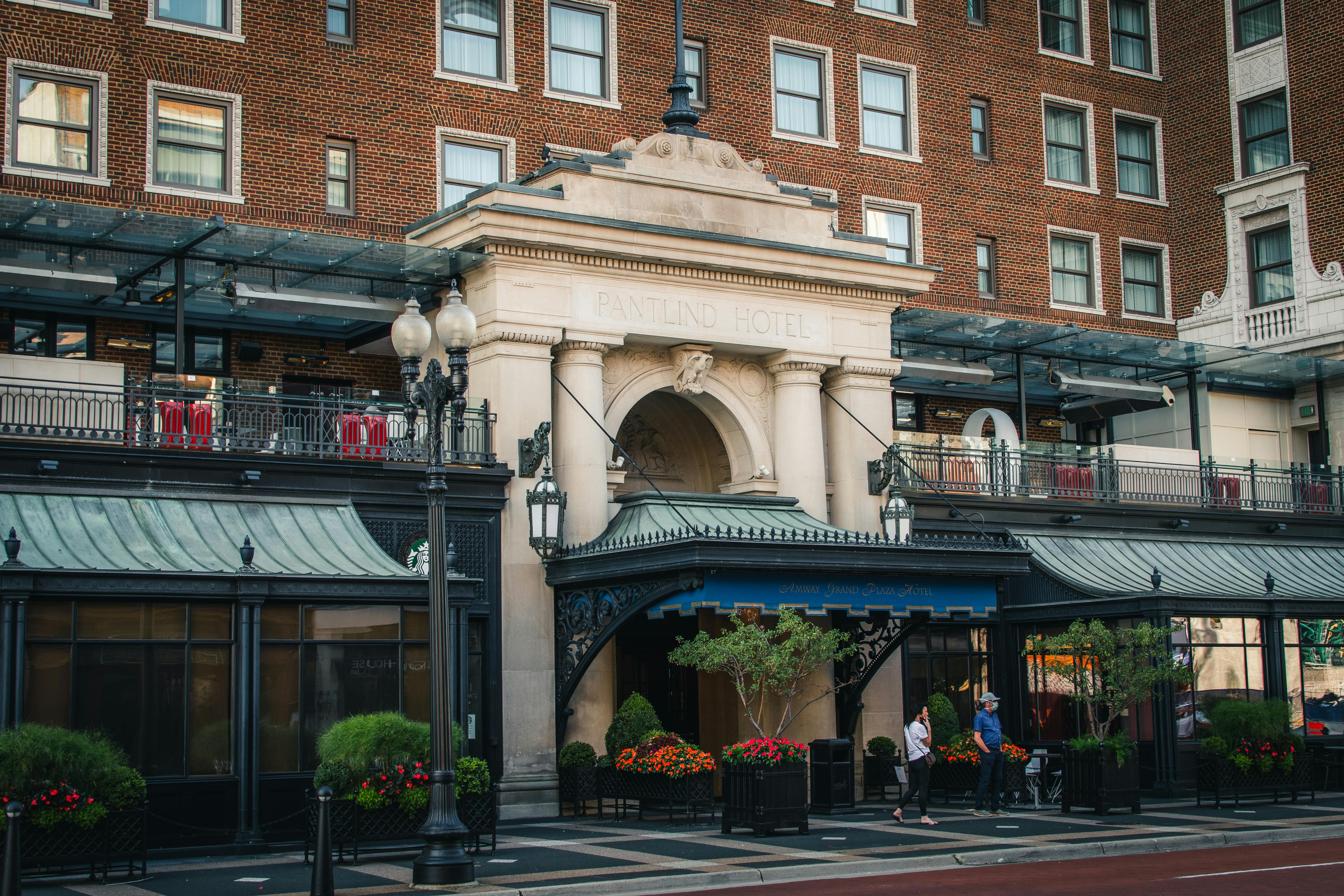 Grayscale Photography Of Hotel Front · Free Stock Photo