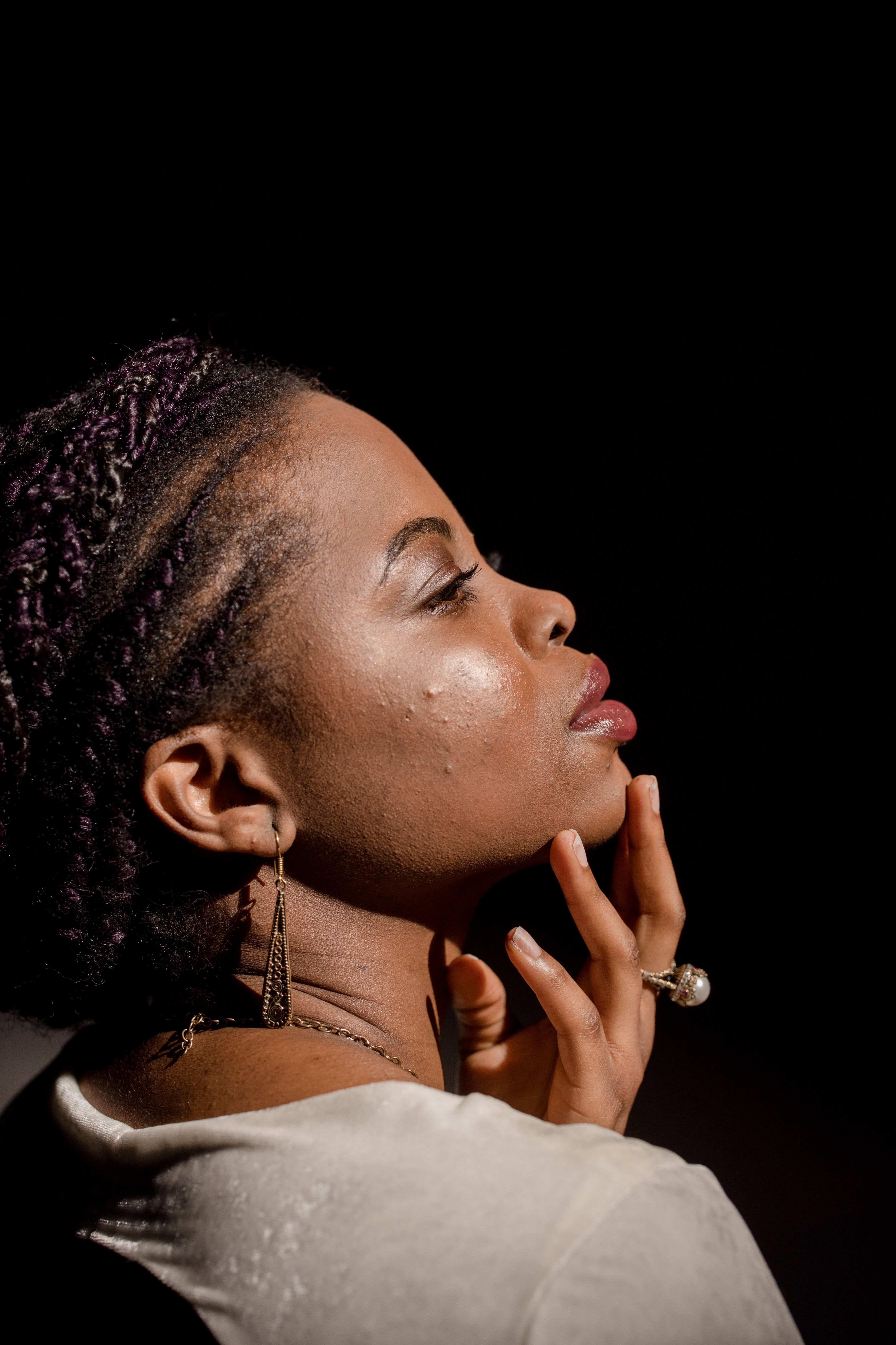 Close-Up Photo of a Beautiful Woman's Side Profile · Free Stock Photo