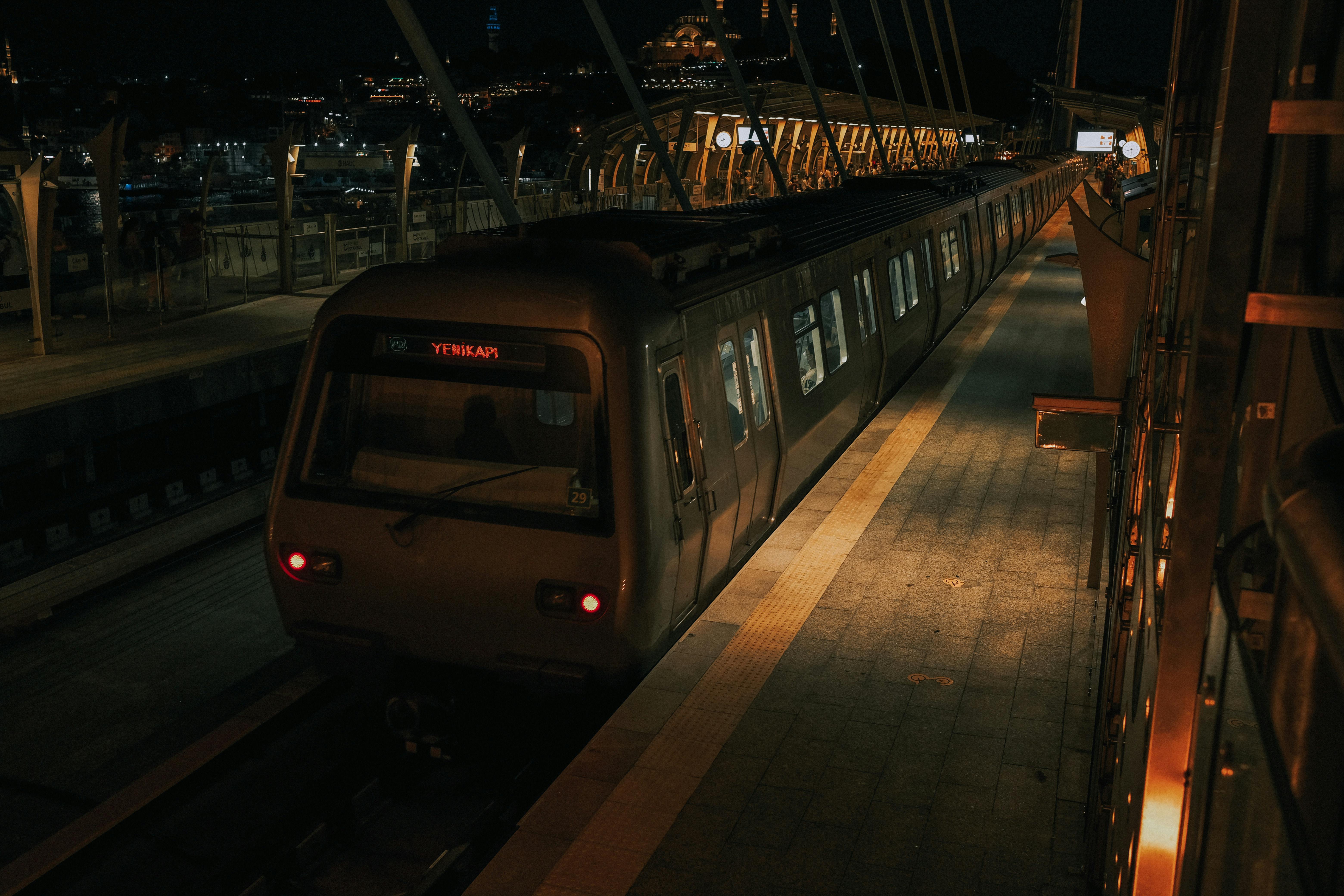 Metro Train on Halic Station at Night · Free Stock Photo