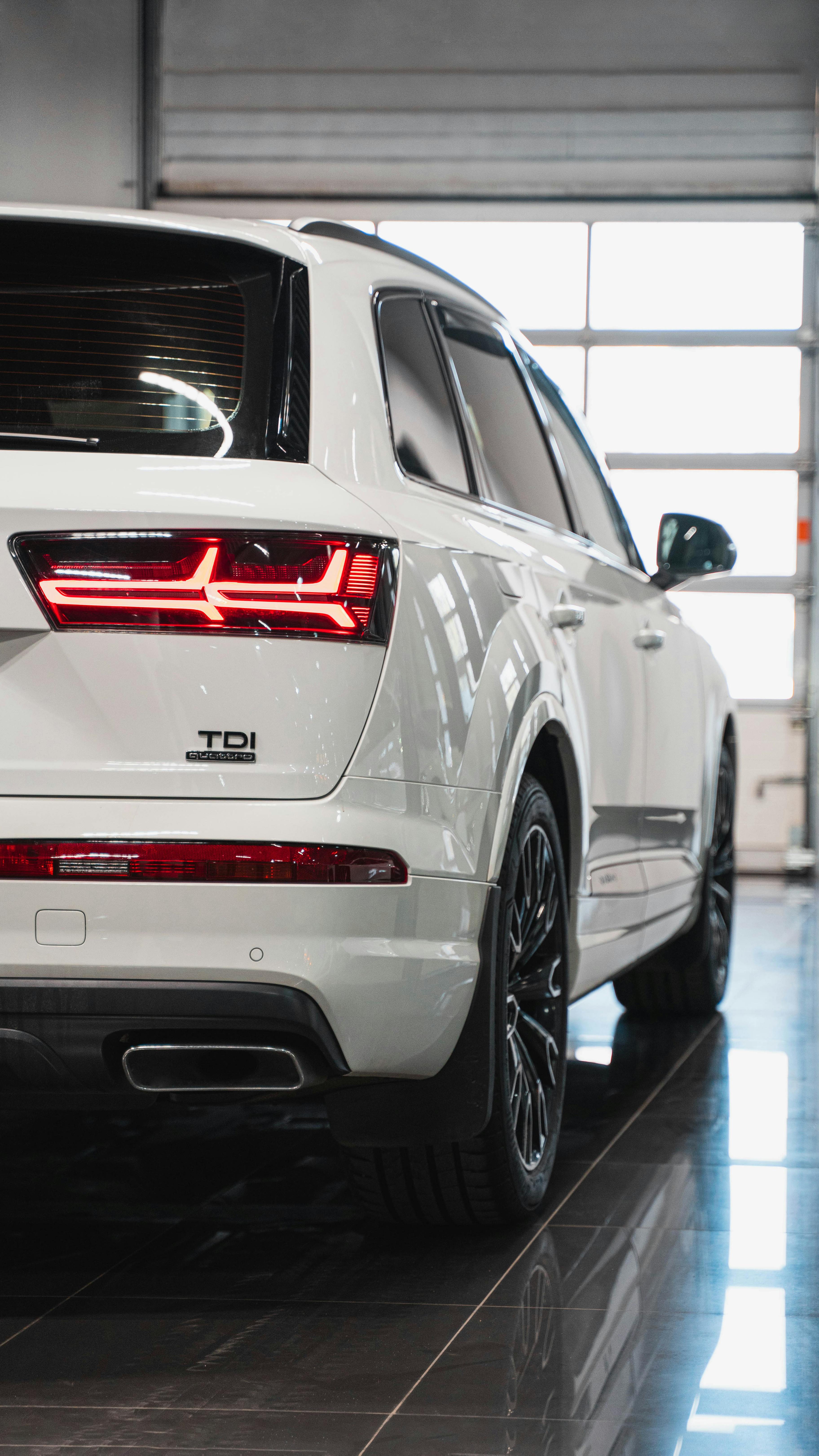 Back View of White Audi Car · Free Stock Photo