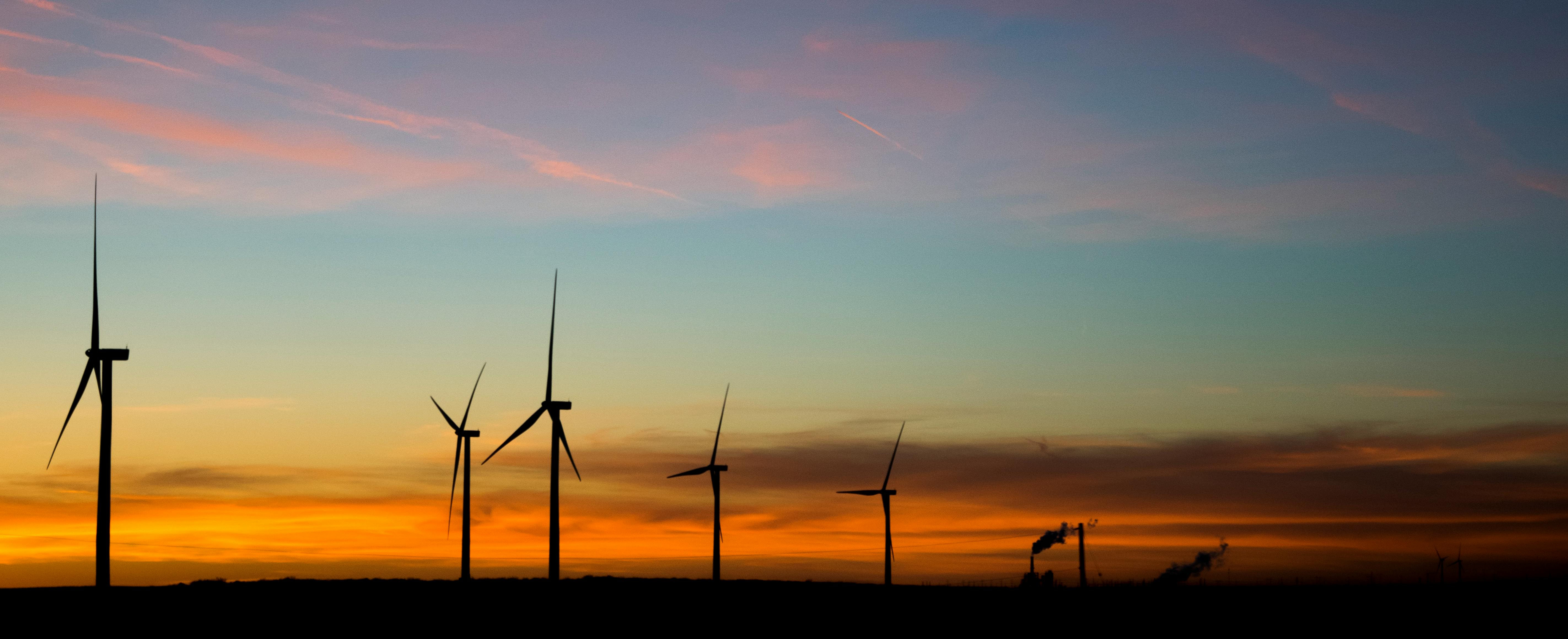 Free stock photo of sky, sunset, wind turbines