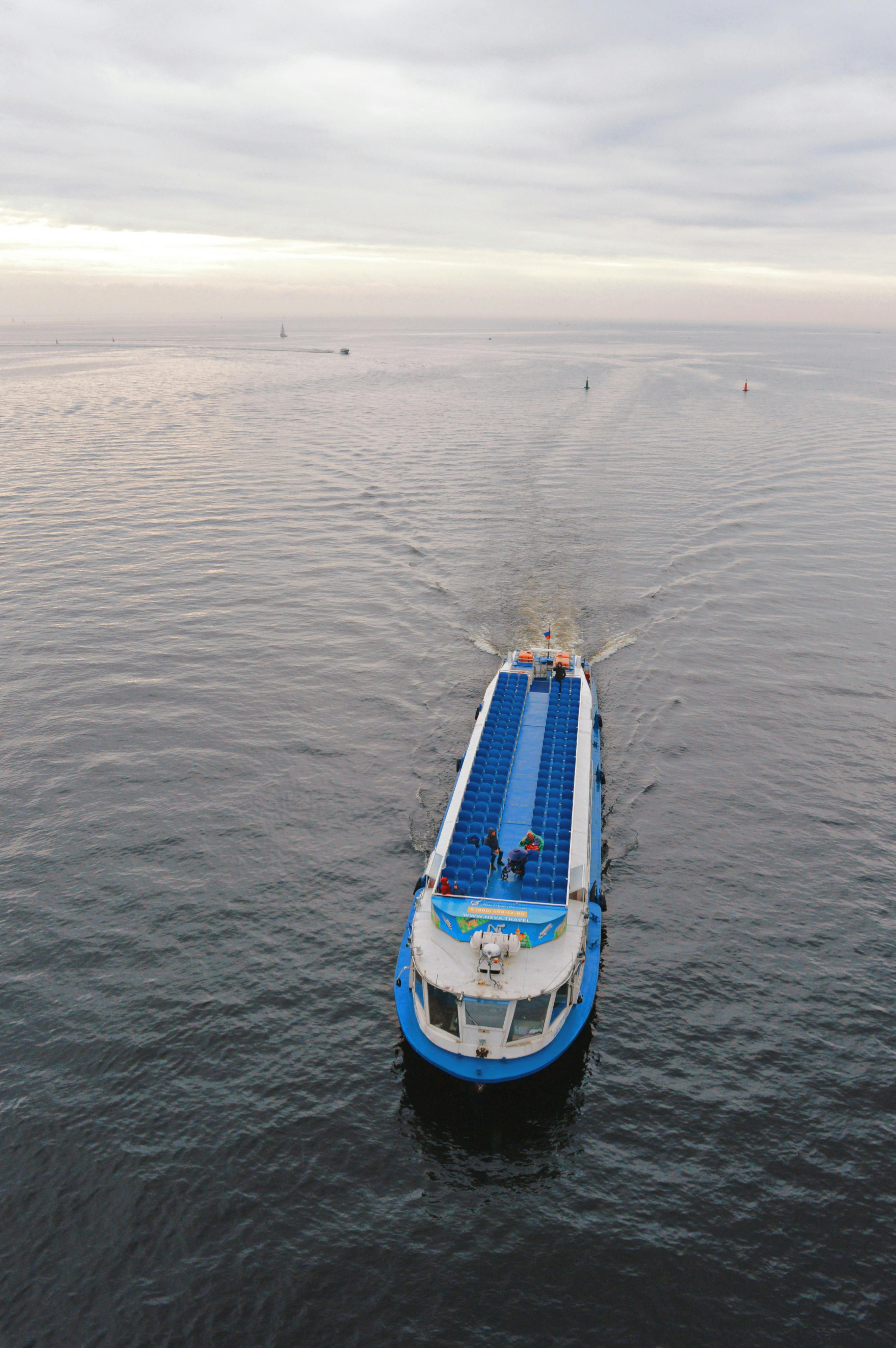 Aerial Footage of Ferry Boat on Body of Water · Free Stock Photo