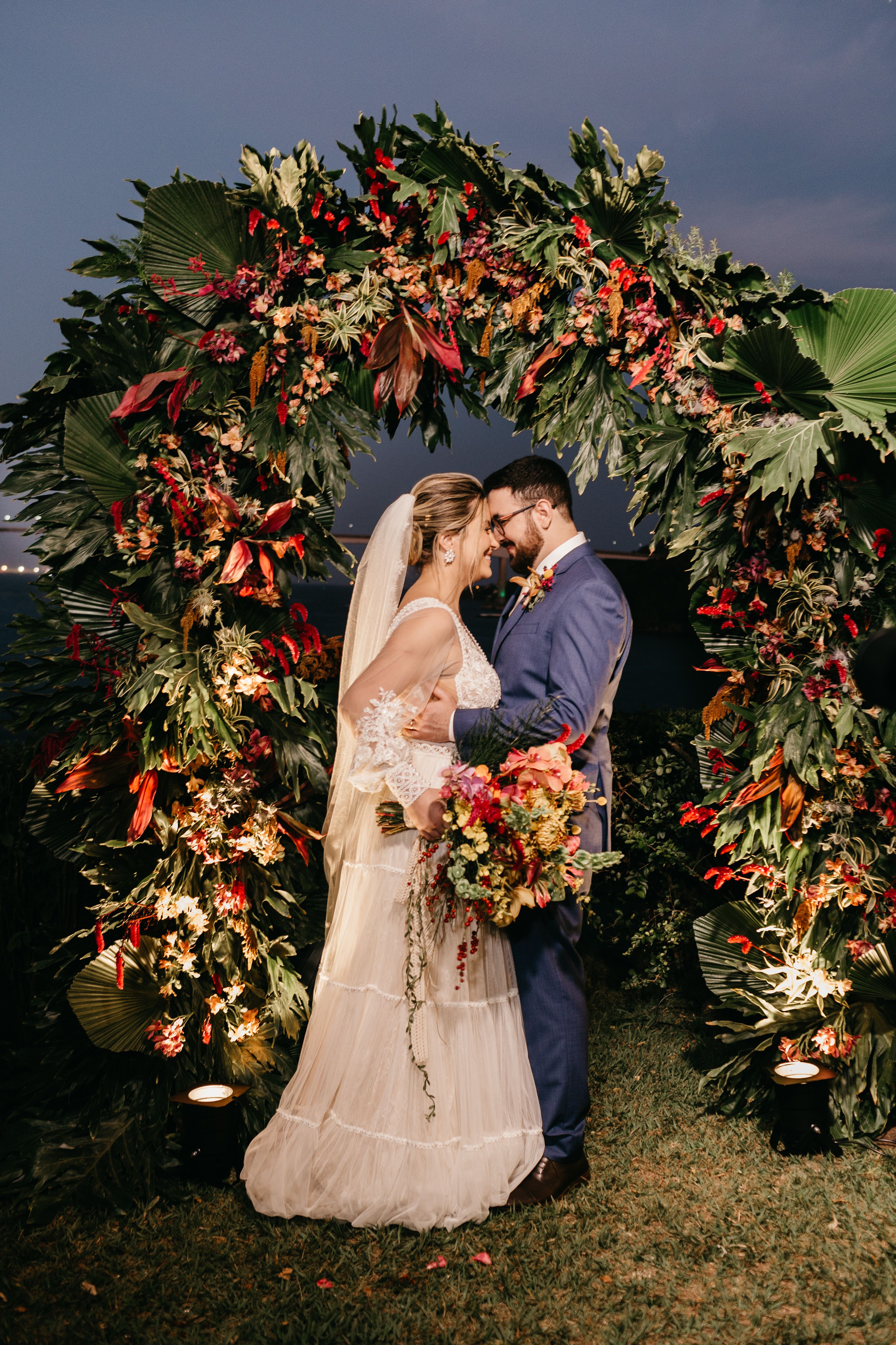 Photo of a Bride and a Groom Head to Head · Free Stock Photo