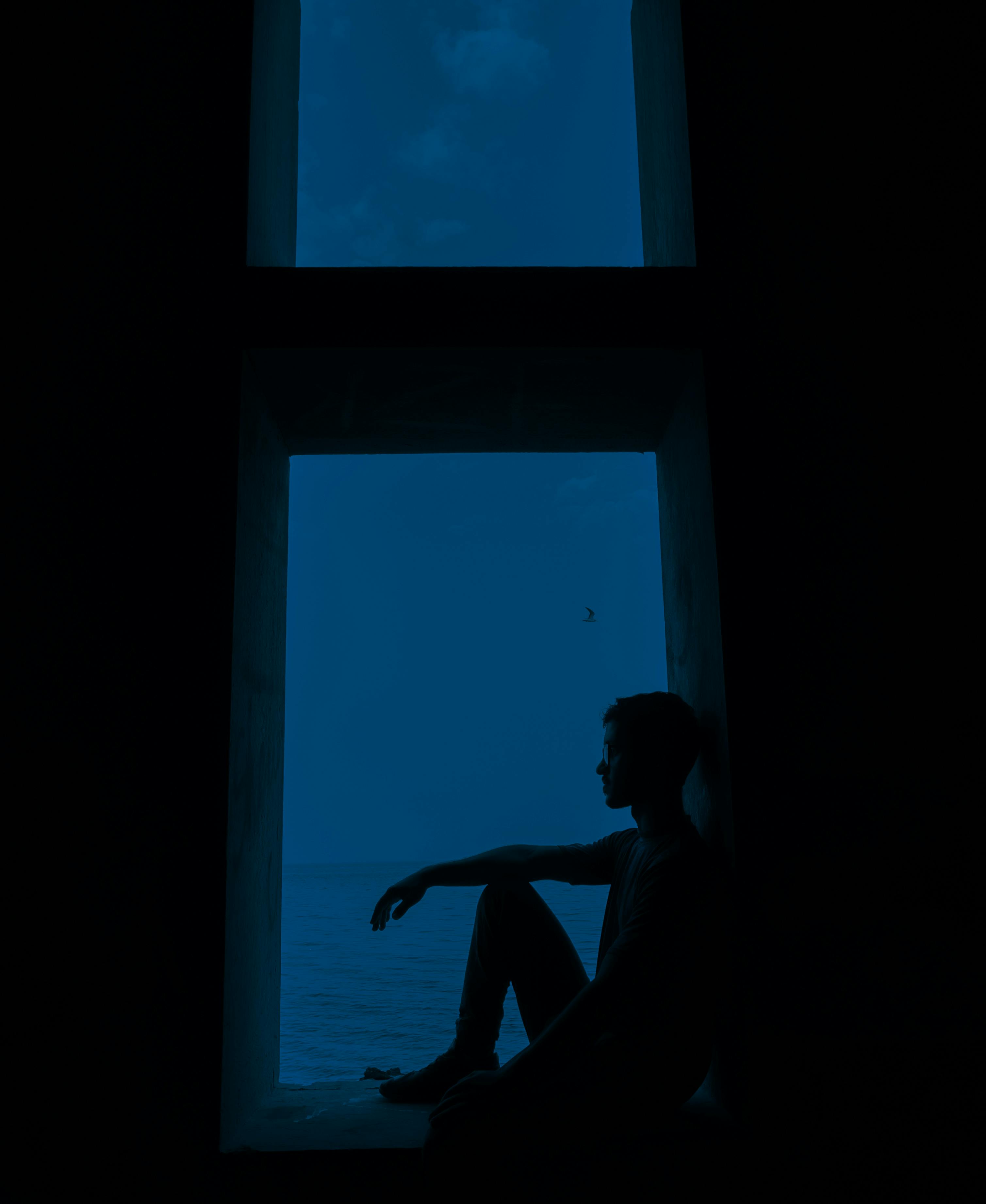 Silhouette of Person Standing Near Window · Free Stock Photo