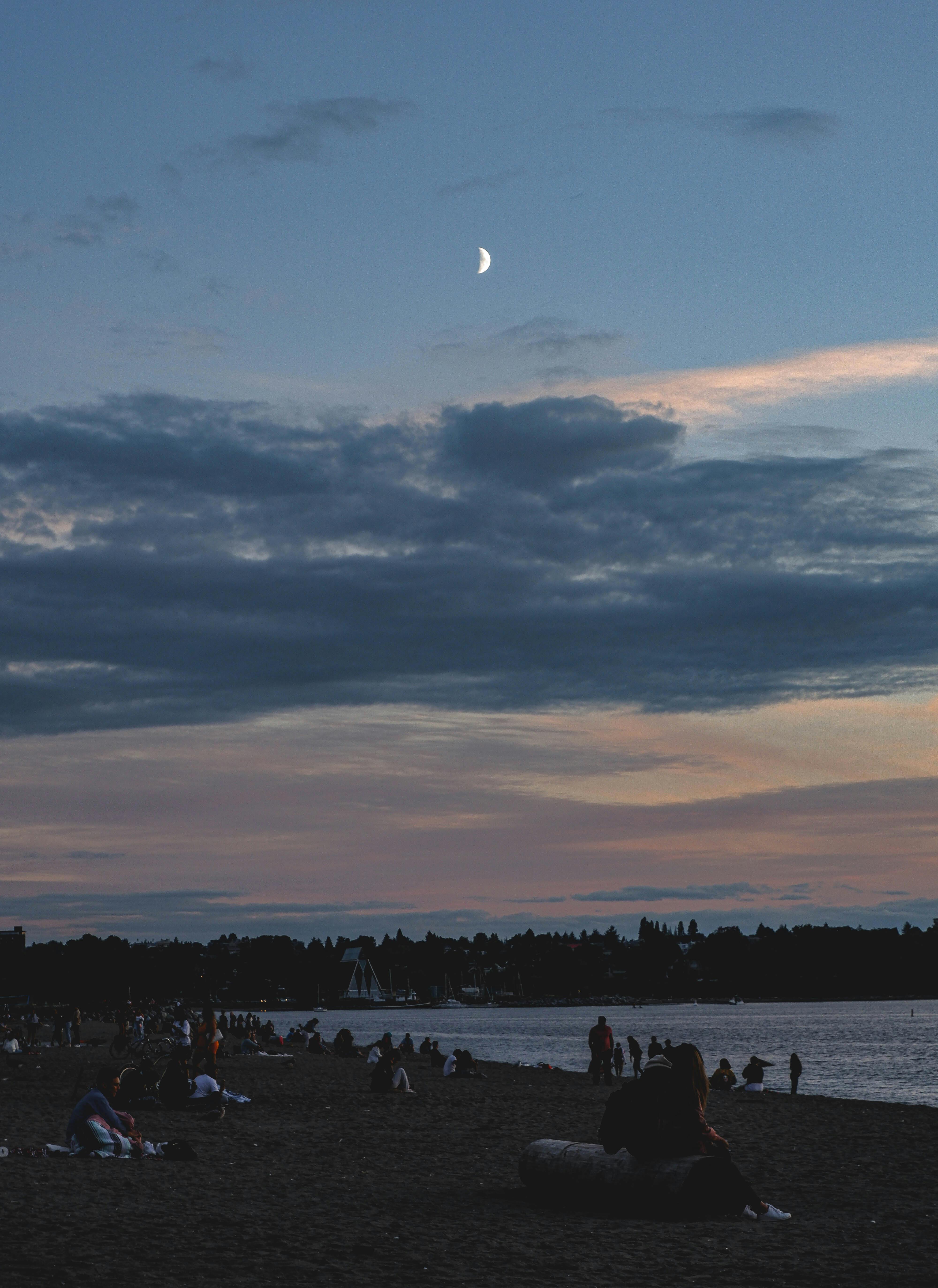 People On the Beach During Dusk · Free Stock Photo