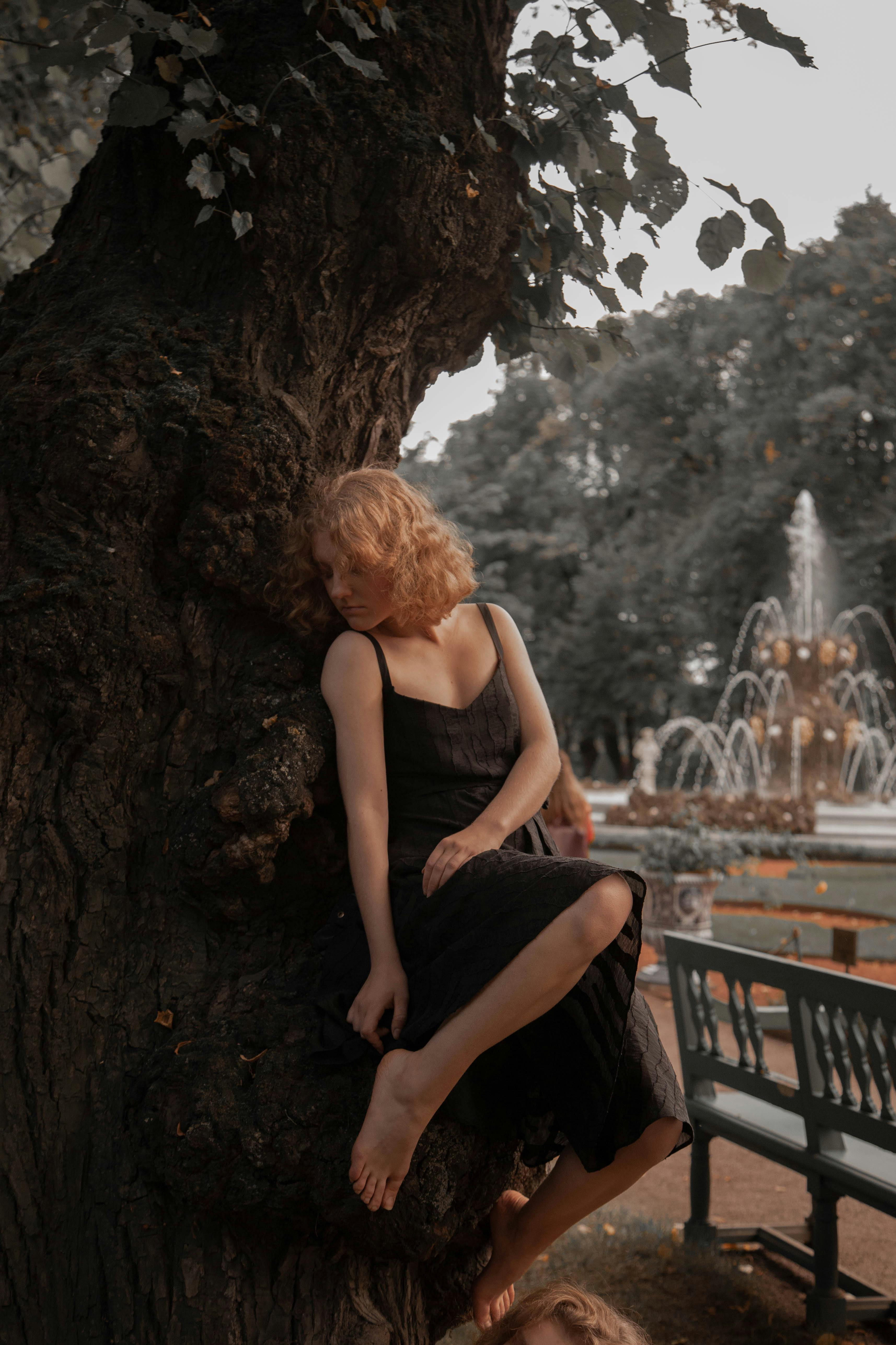 Profile view of standing woman in white clothes · Free Stock Photo