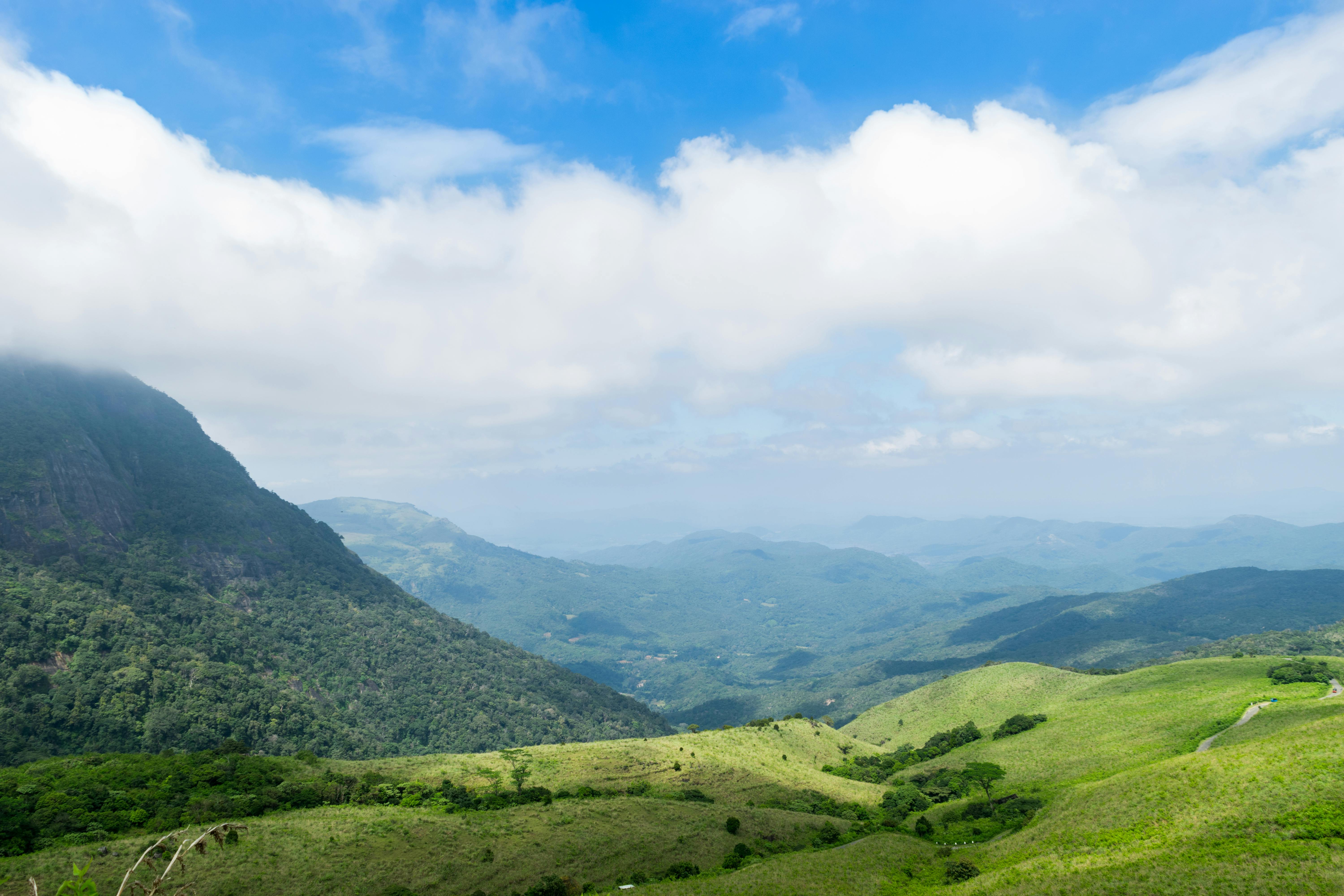 Free stock photo of blue sky, clouds, greenery