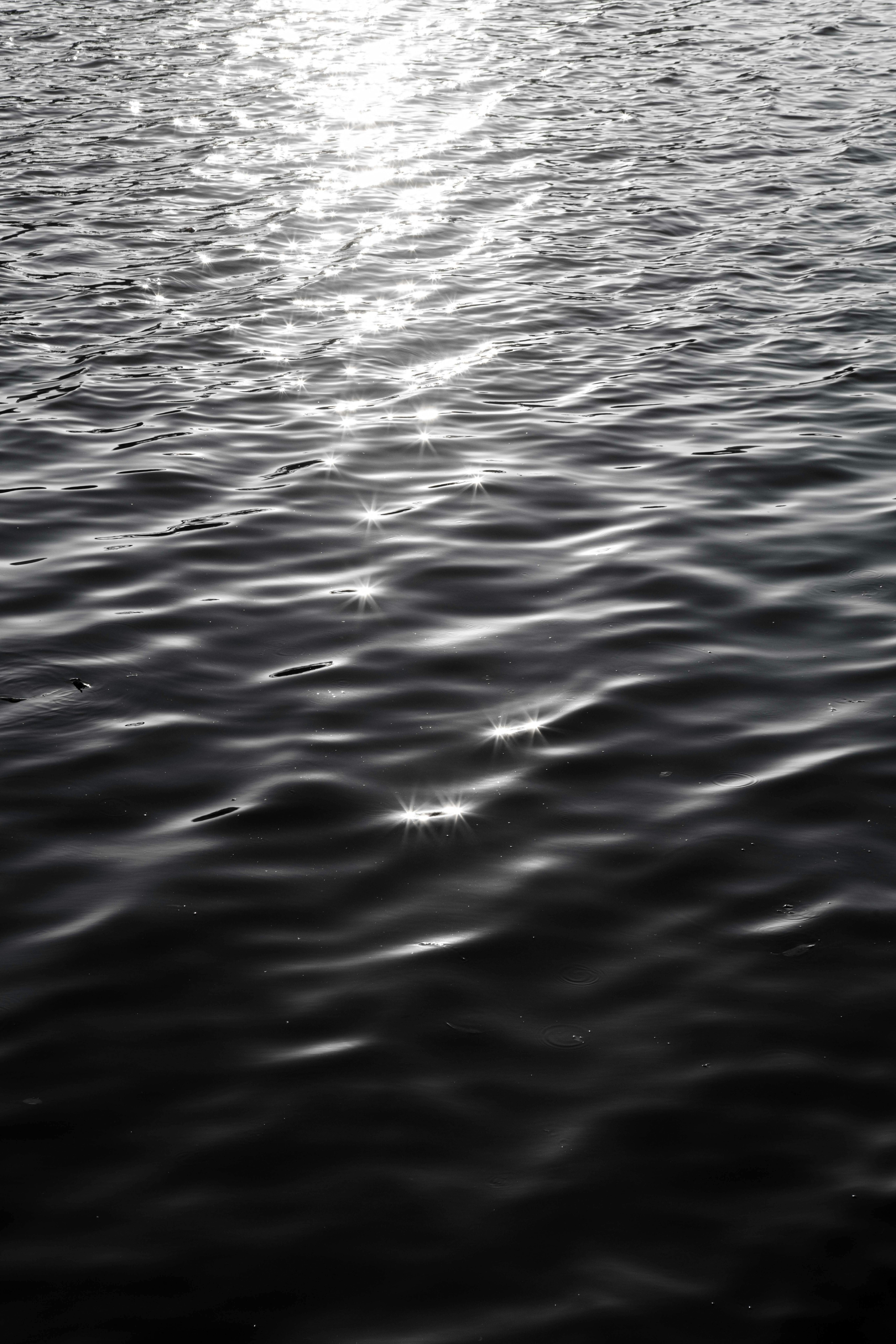 Grayscale Photograph of Water · Free Stock Photo