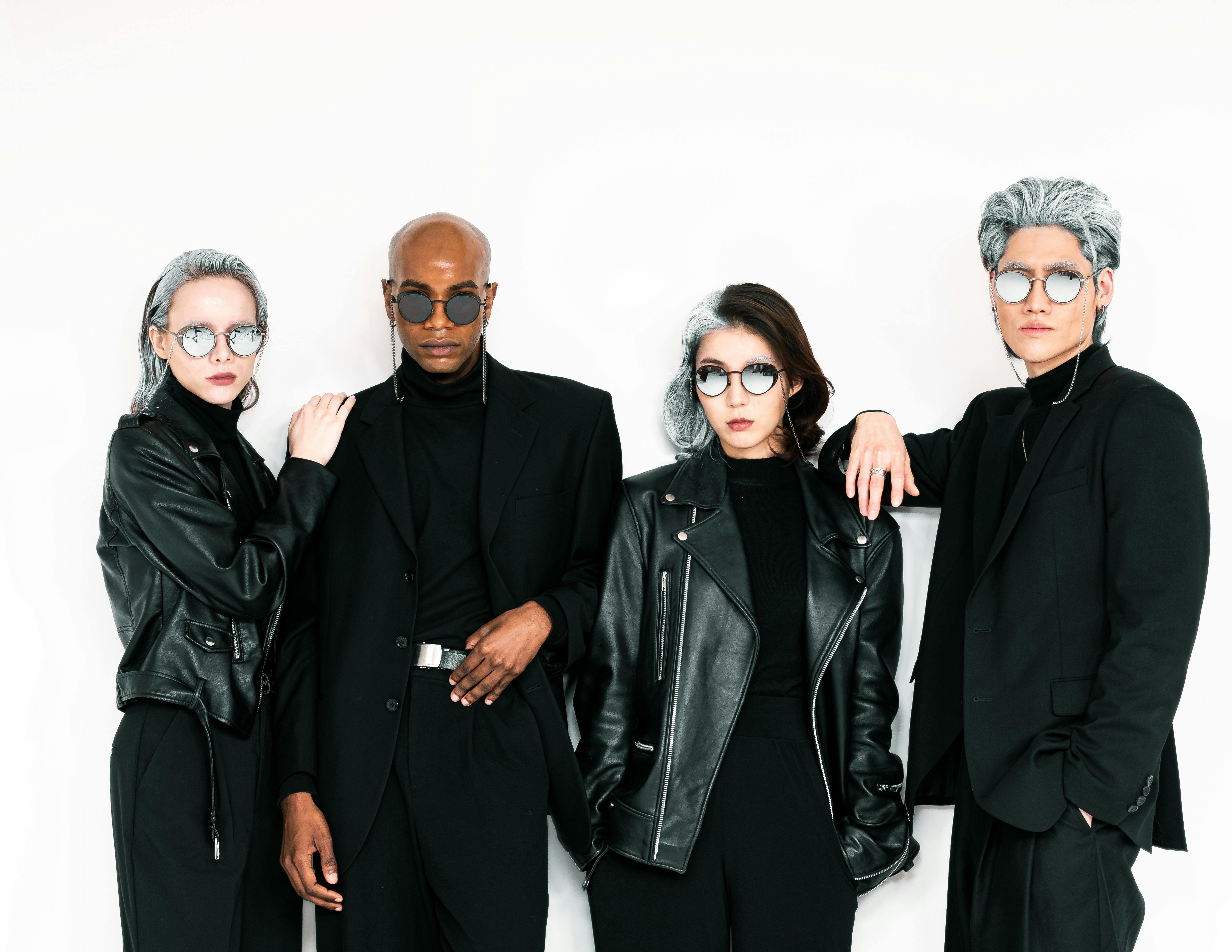 Male And Female Models On Gray Background Photos, Download The BEST ...