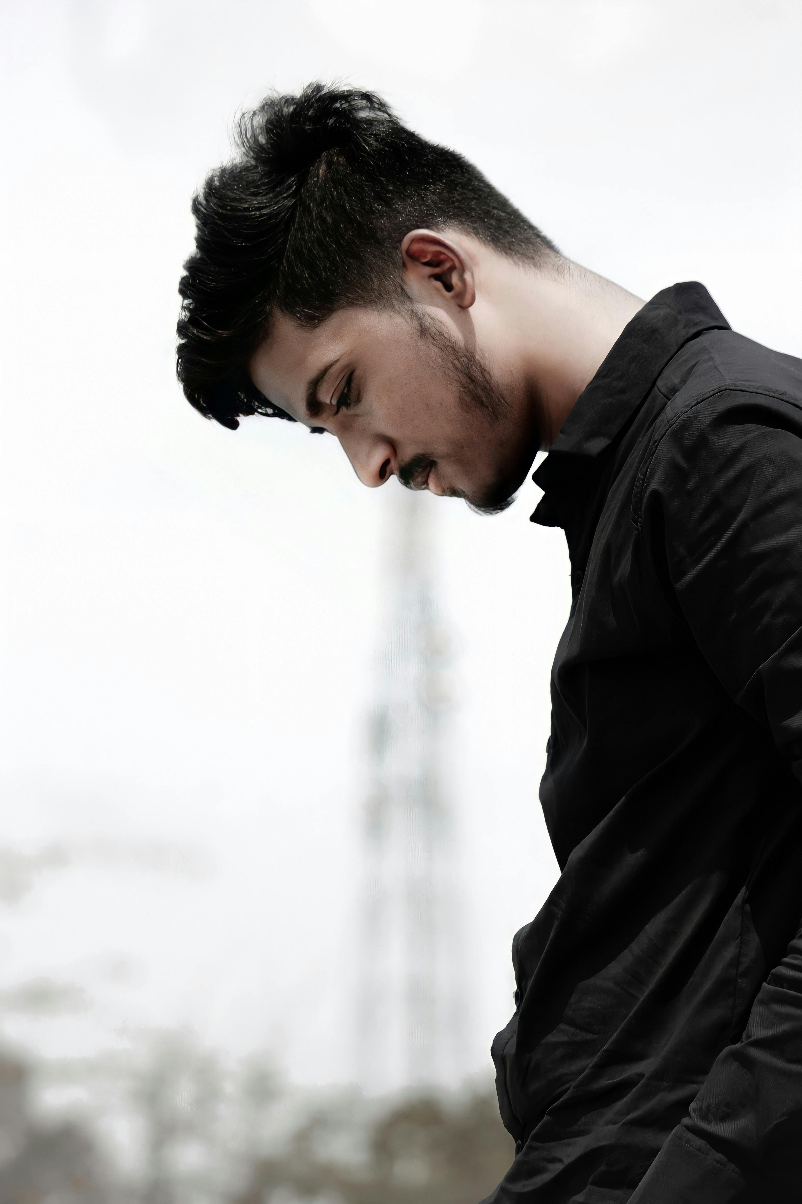 Man Looking Down Profile