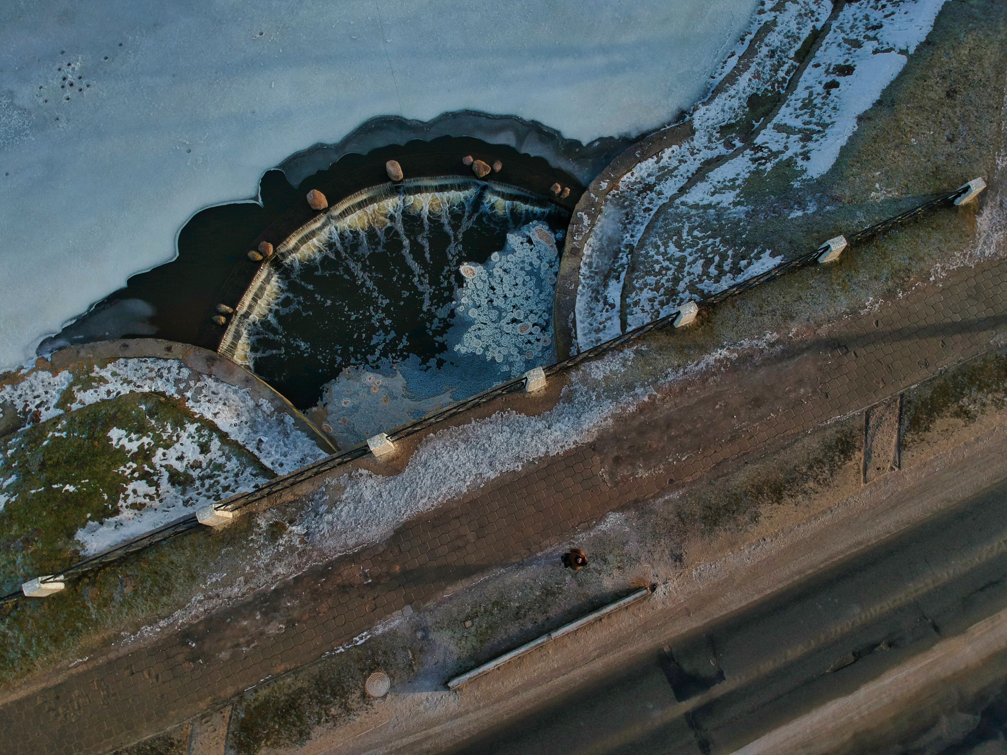 Aerial View of Faller-Klamm-Brucke Bridge over Sylvenstein Dam in ...