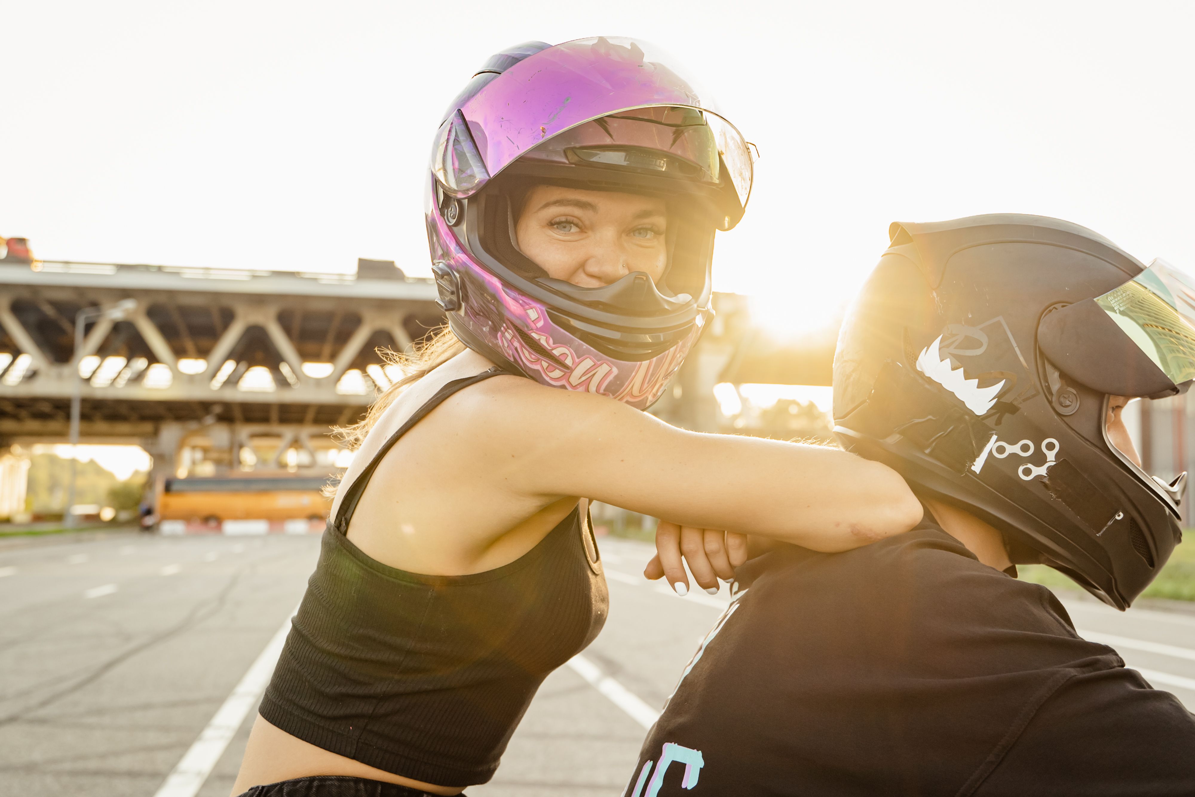 Woman Wearing Motorcycle Helmet · Free Stock Photo