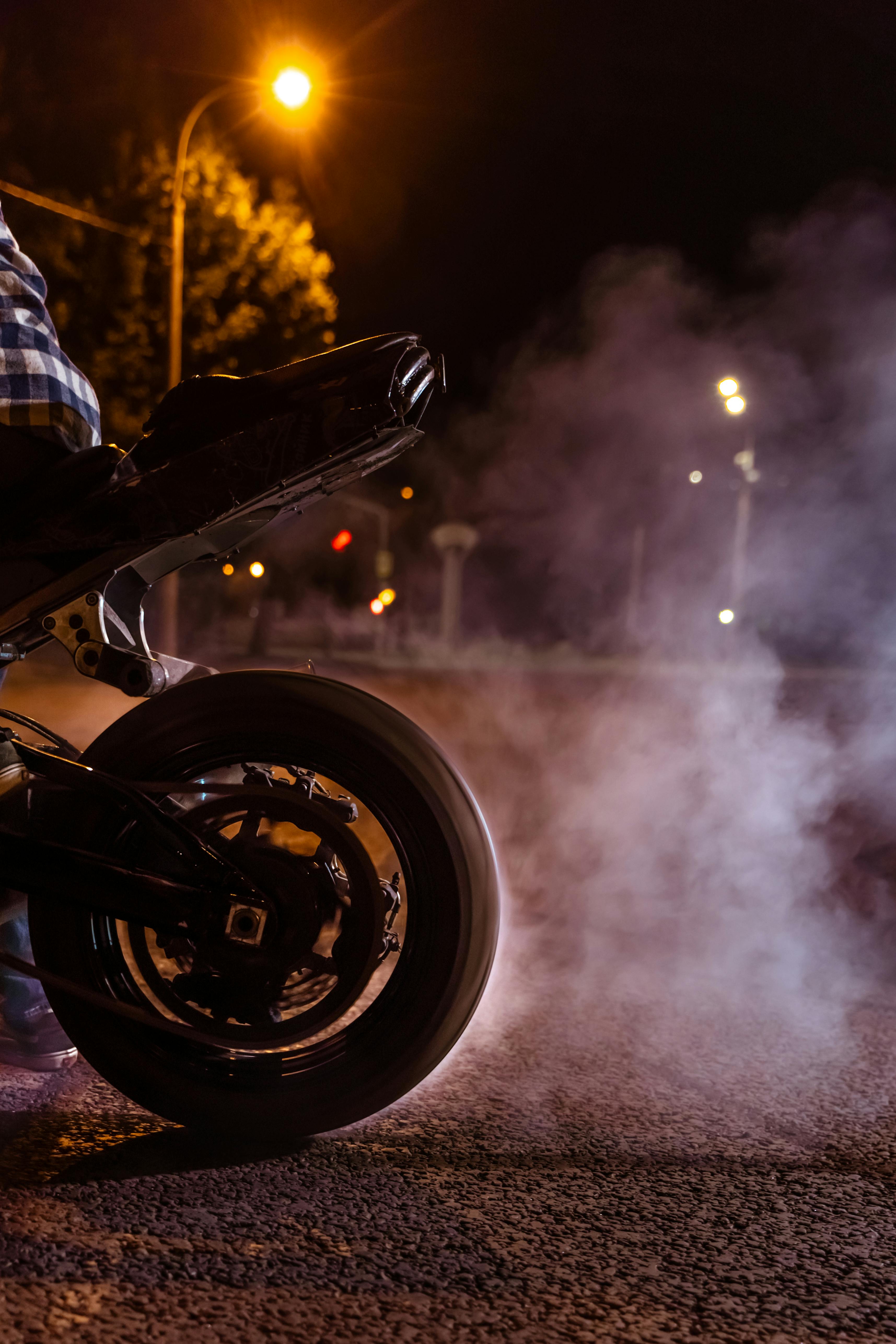 Person Doing Burnout on Motorbike · Free Stock Photo