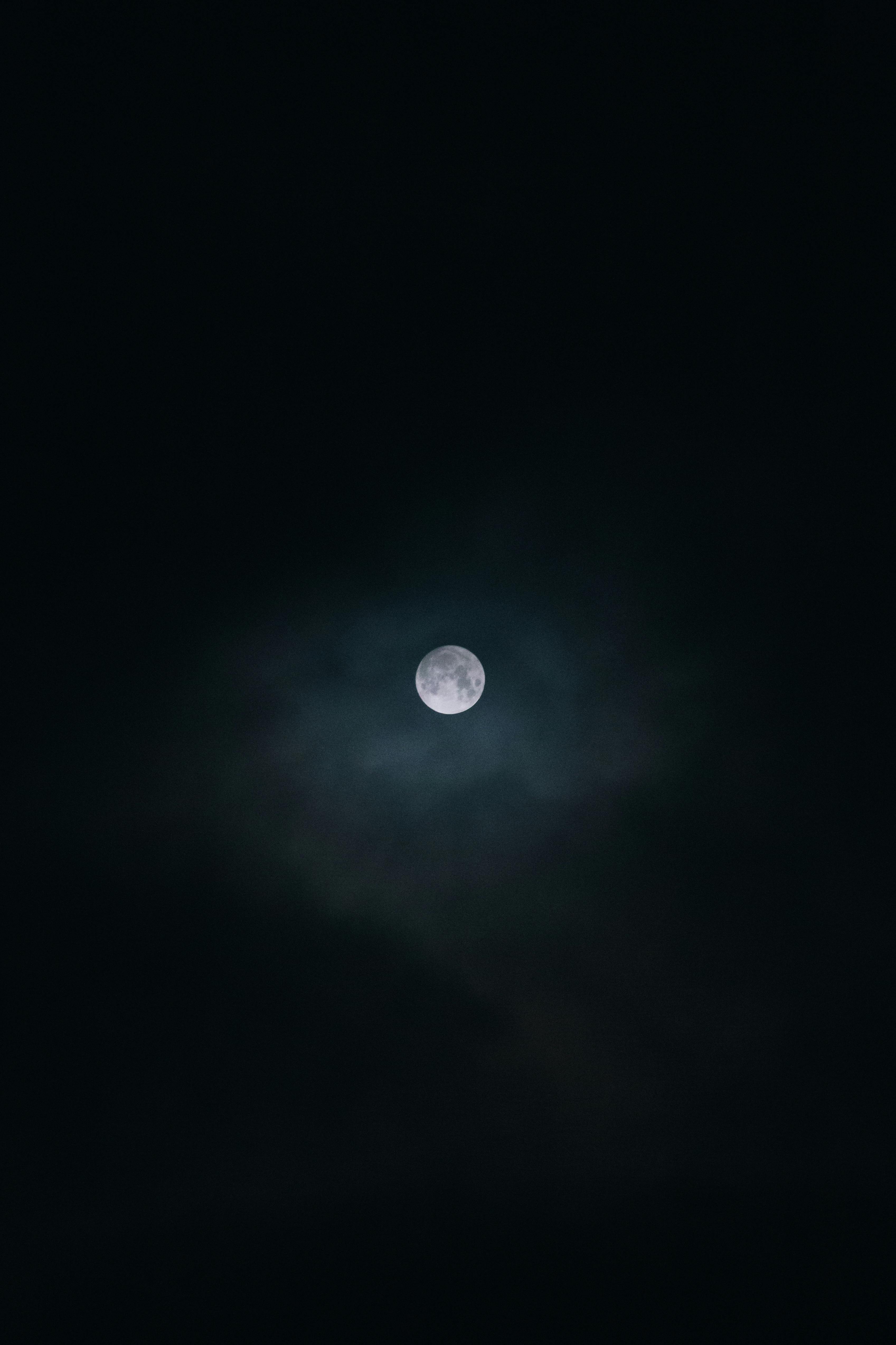 Full Moon in Night Sky Partly Covered by Clouds · Free Stock Photo