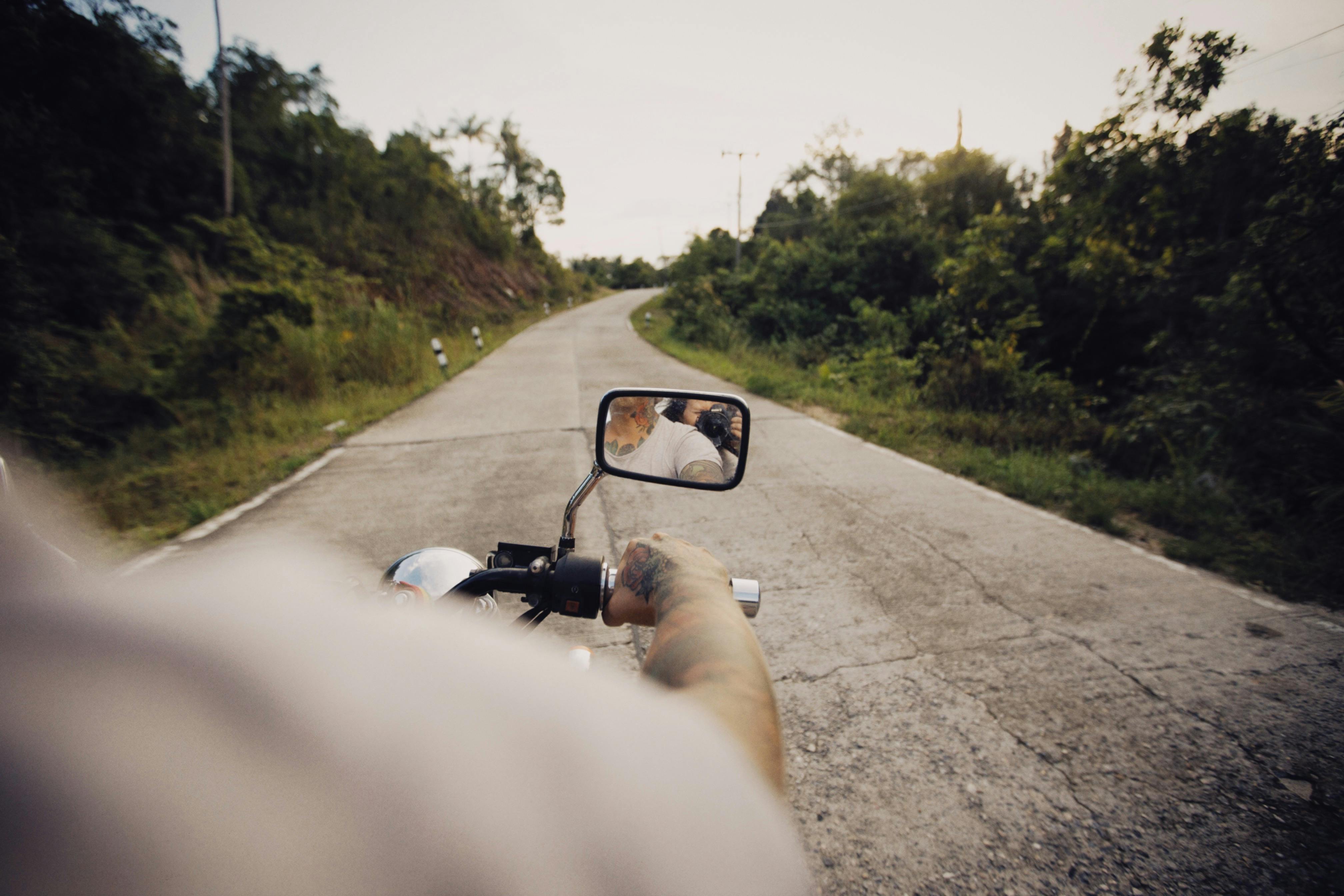 Motorcycle Side Mirror with Reflection · Free Stock Photo
