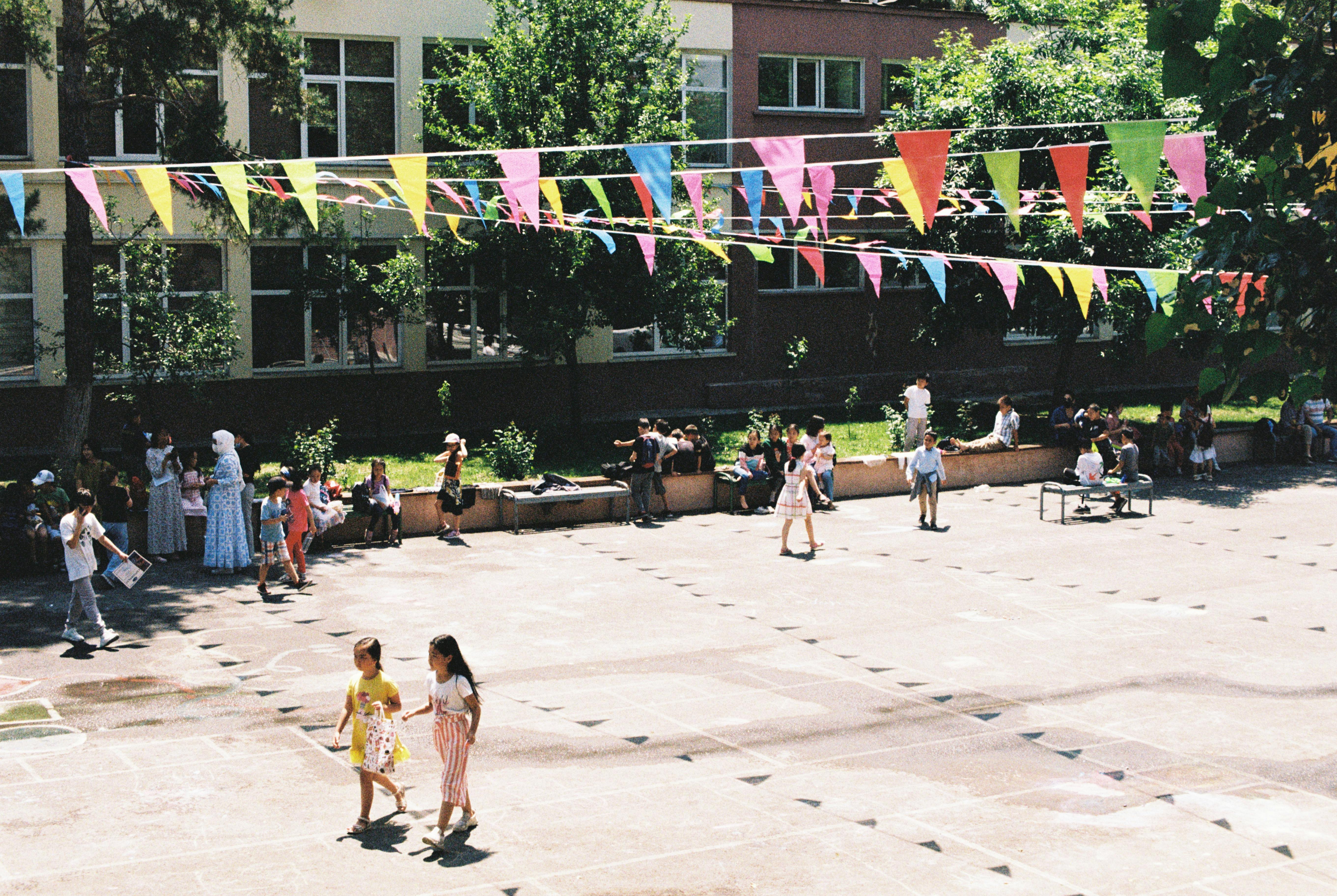 Group of Students on School Ground · Free Stock Photo