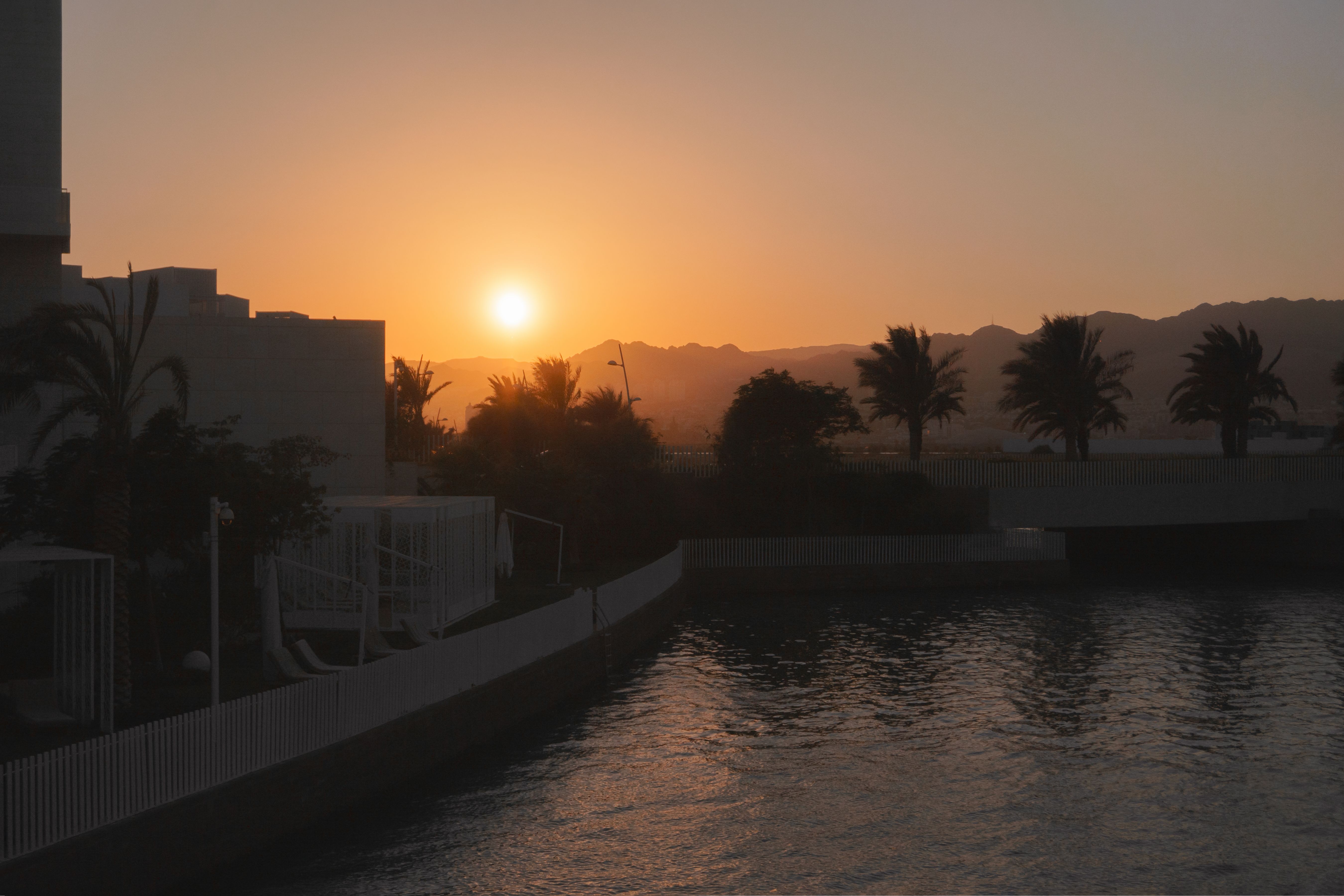 Photograph of a Swimming Pool During Sunset · Free Stock Photo