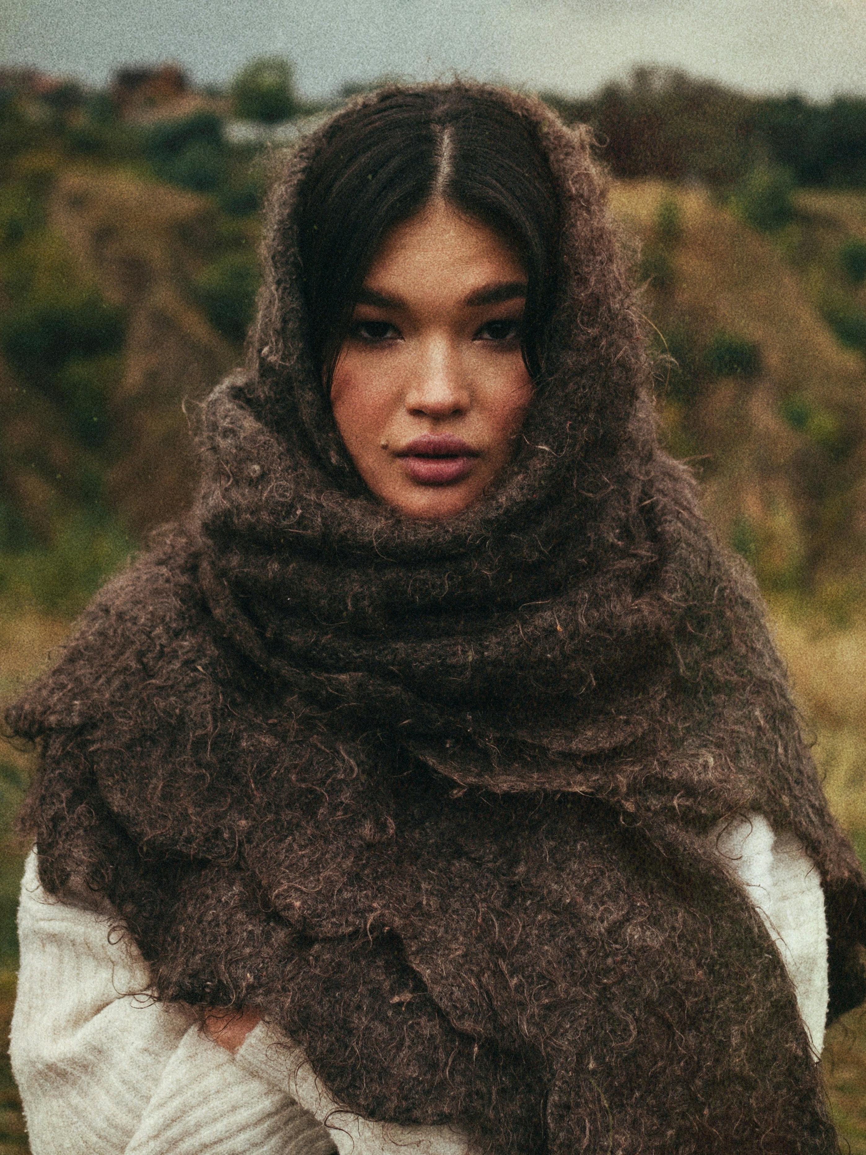 A Woman Wearing a Wool Headscarf · Free Stock Photo