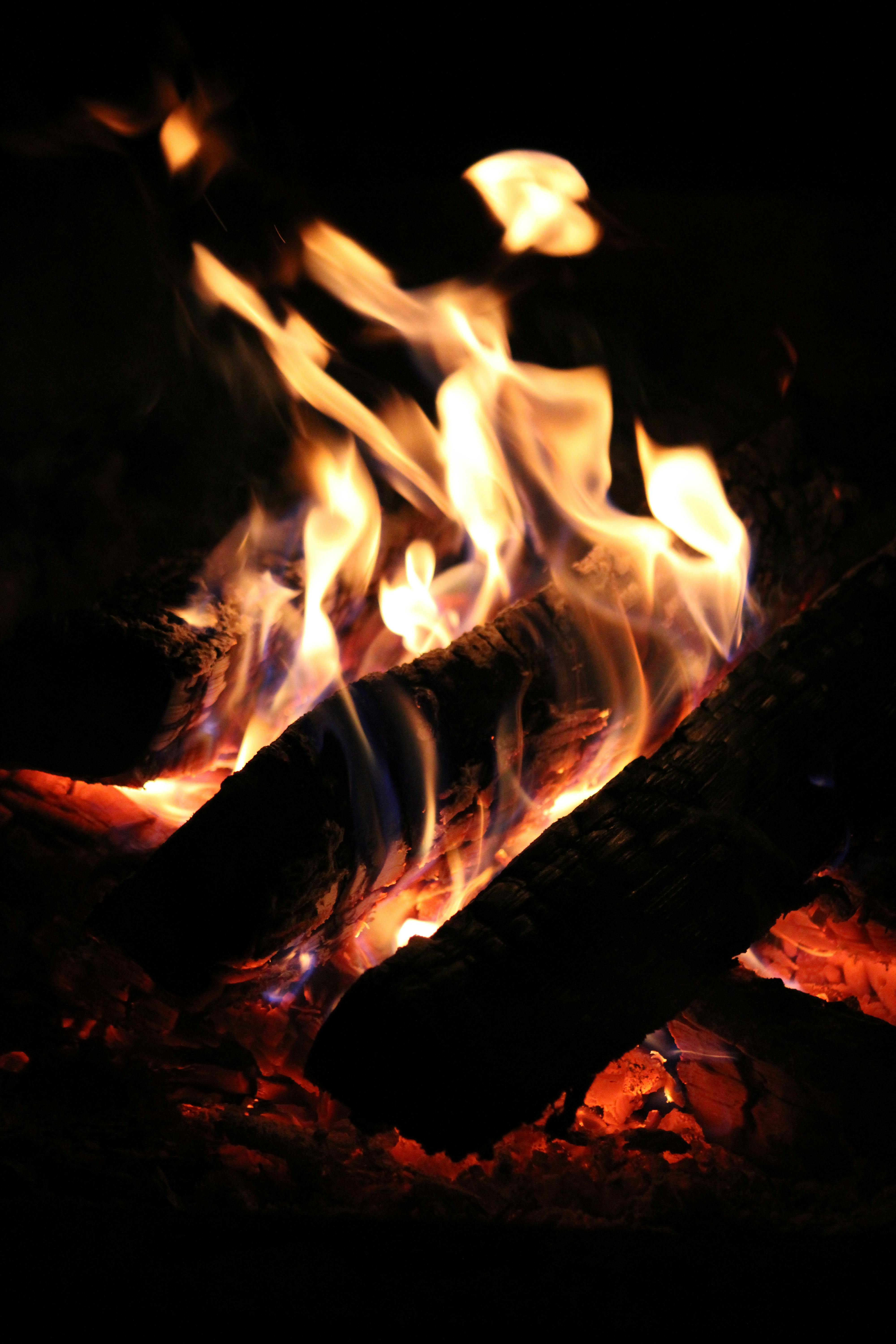 A Person Sitting Beside the Bonfire · Free Stock Photo