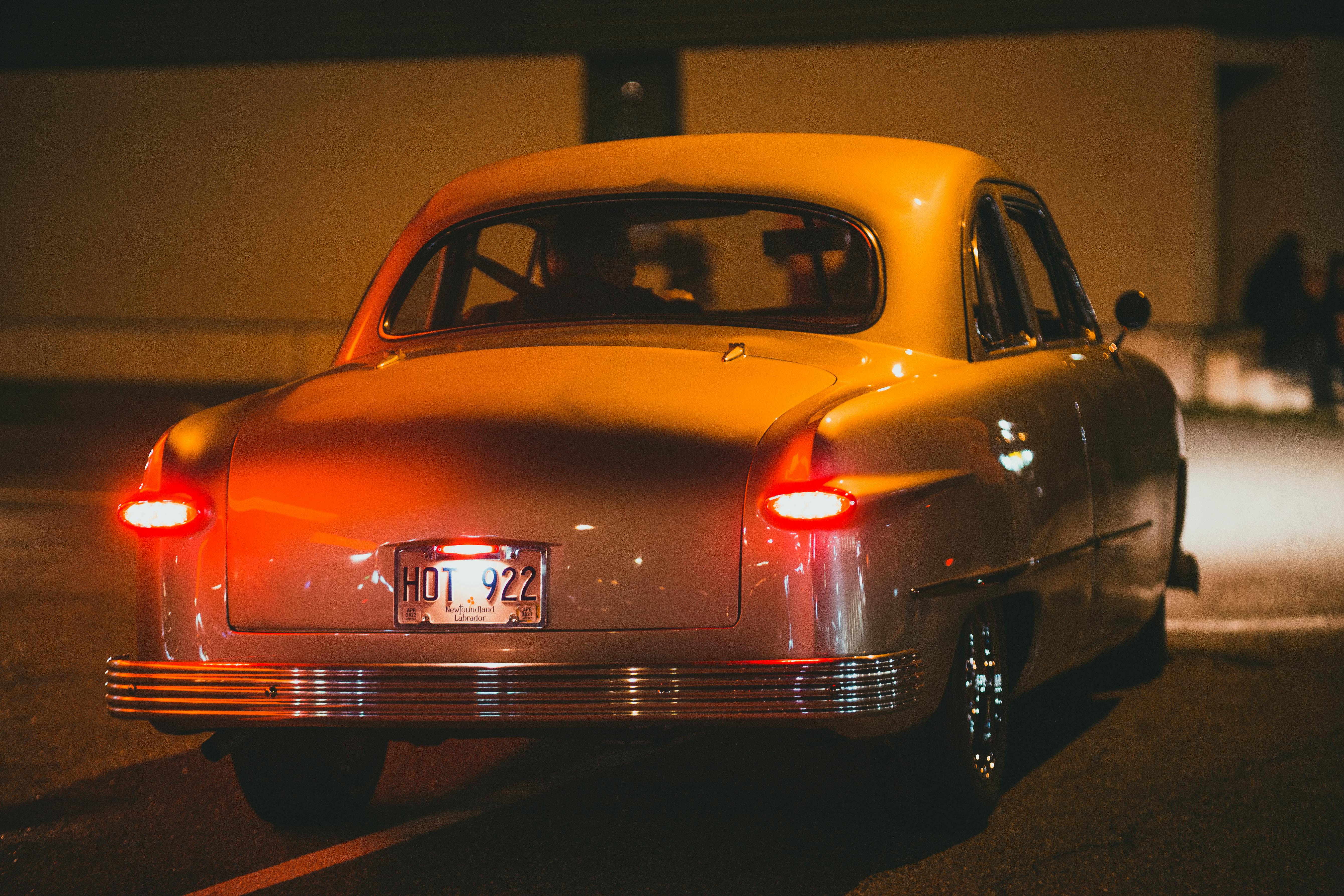 Back View of a Parked Vintage Car · Free Stock Photo