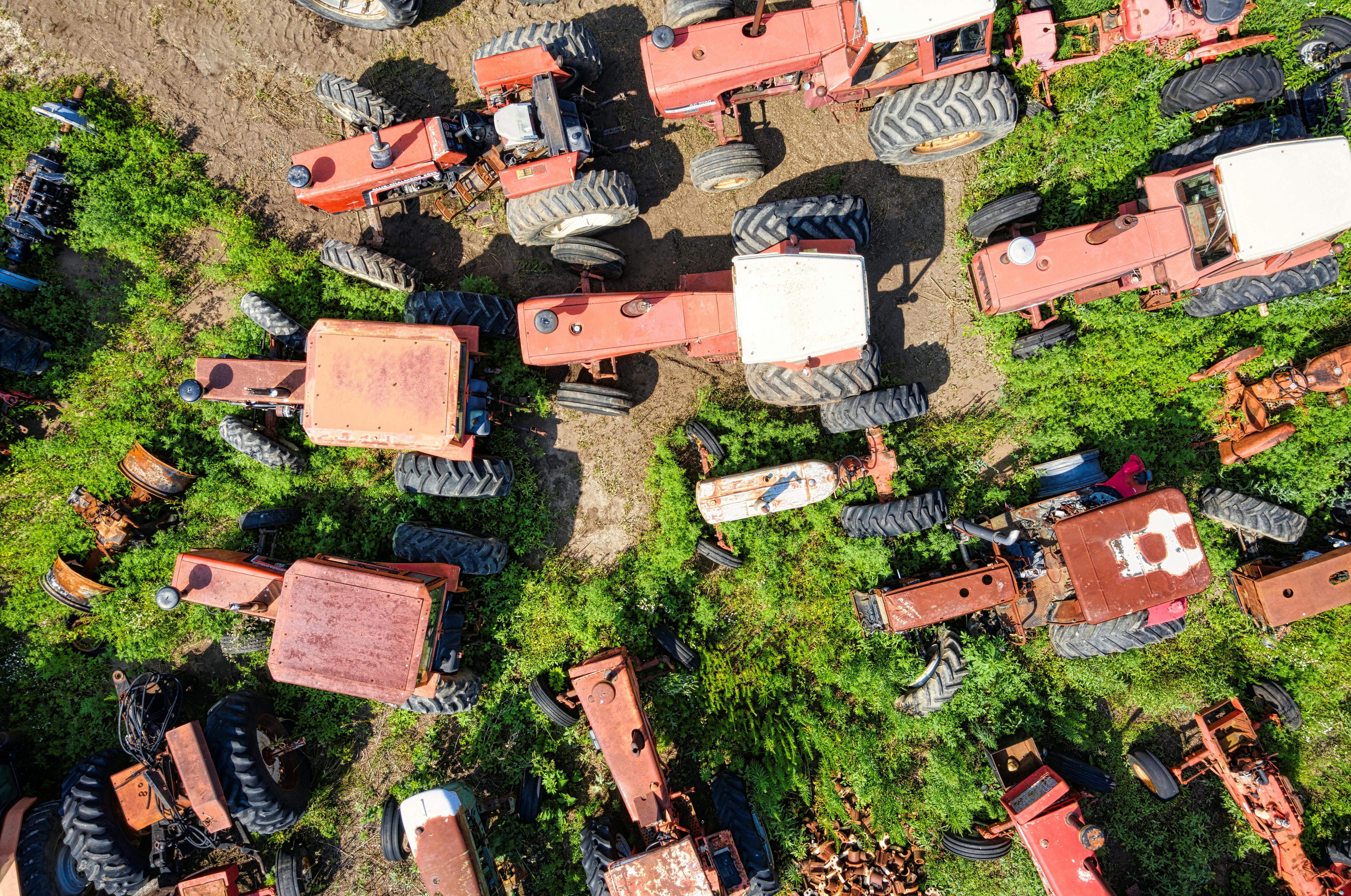 Birds Eye View of Tractors · Free Stock Photo