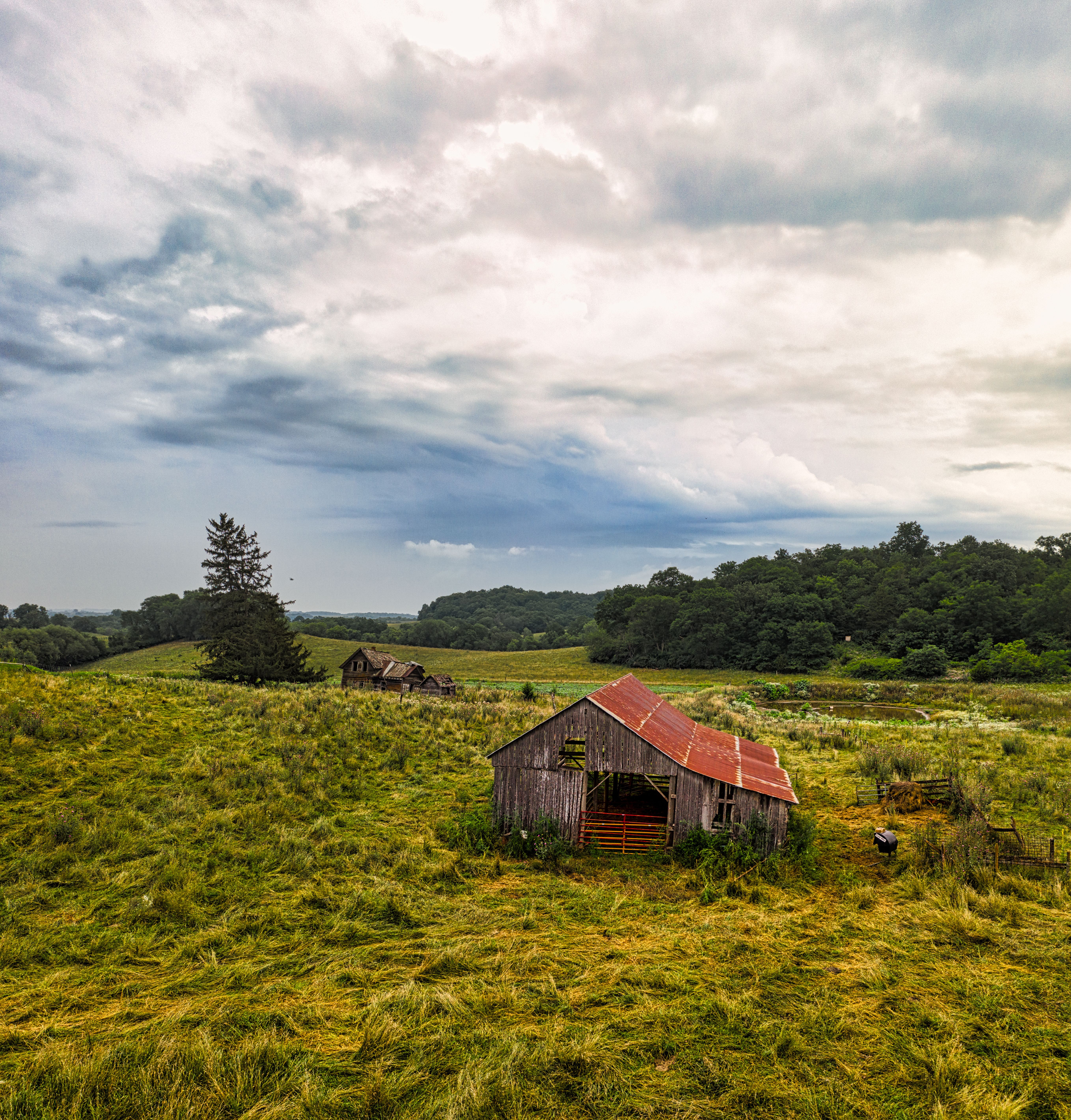 Barn in Farm Seen from Drone · Free Stock Photo