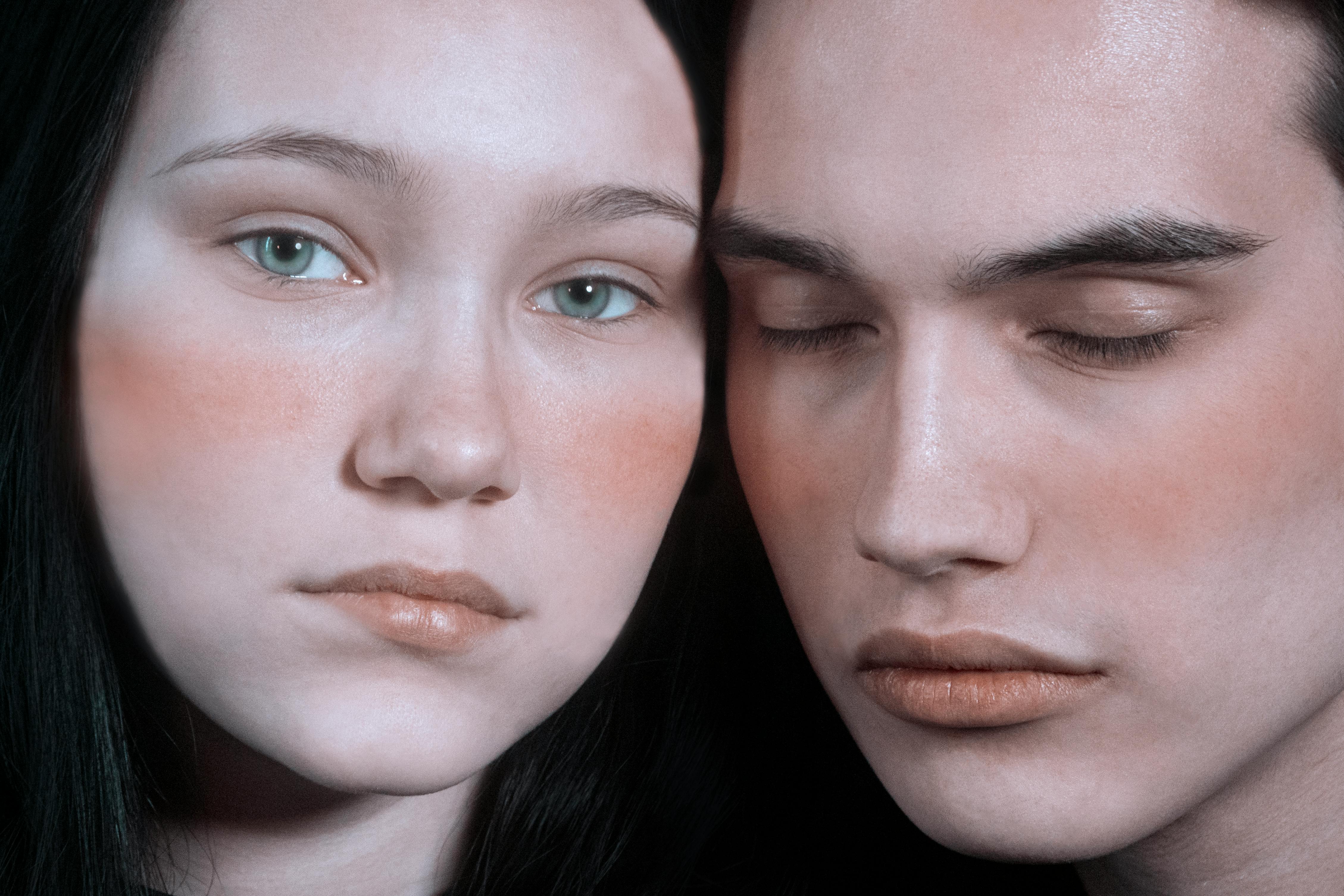 Close-up Shot of a Couple Faces · Free Stock Photo