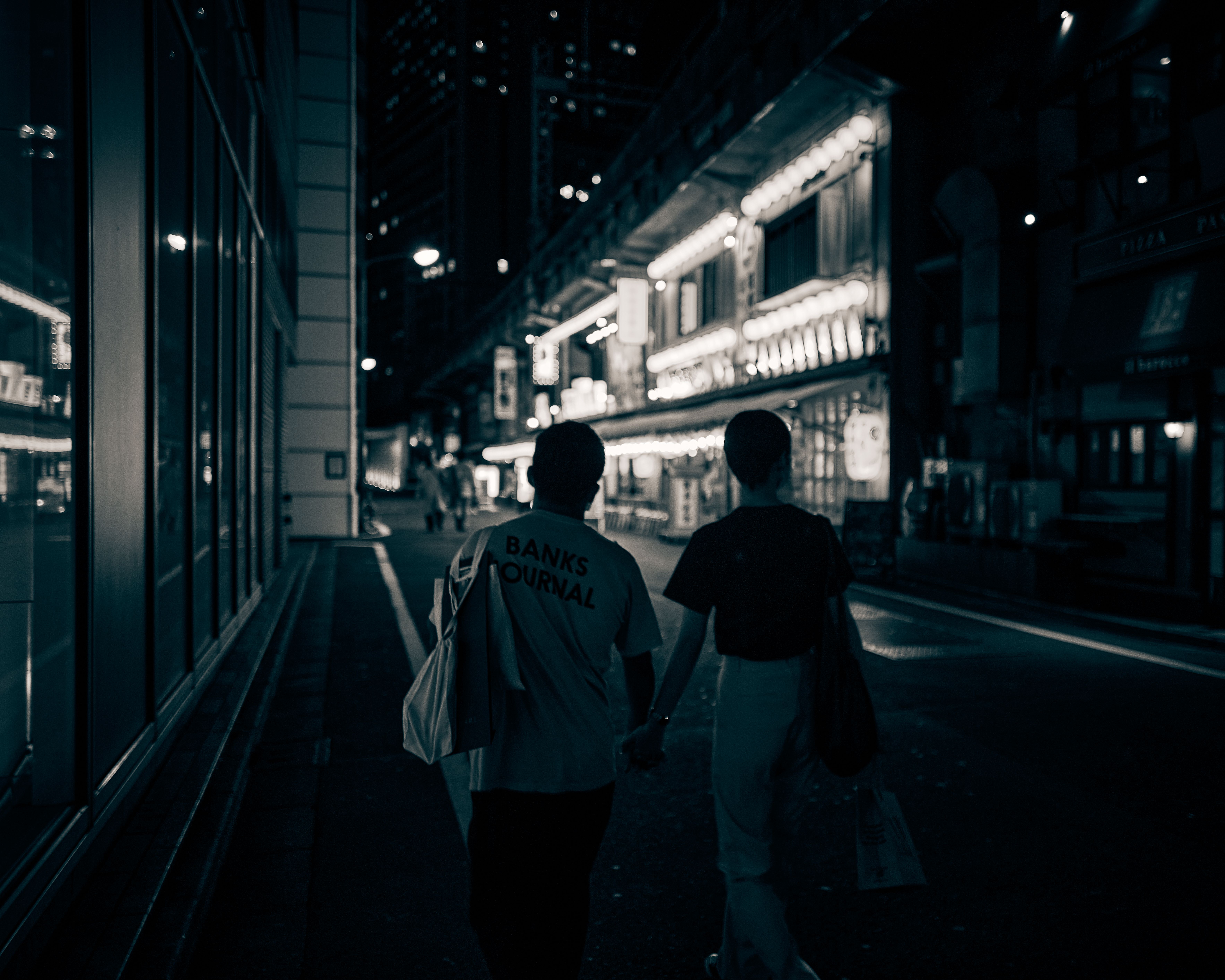 Couple Walking on Street During Night Time · Free Stock Photo