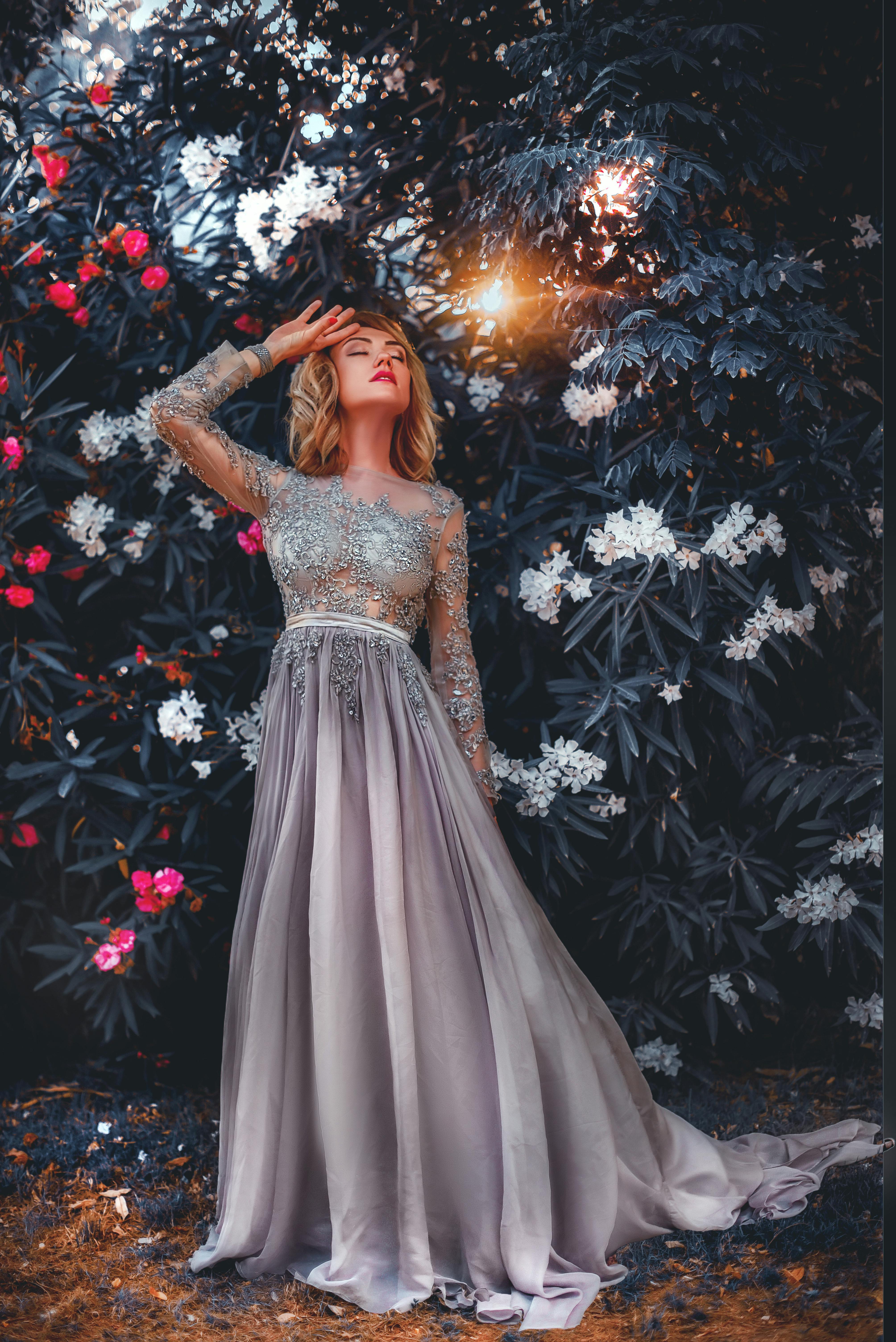 Woman in Gray Gown · Free Stock Photo