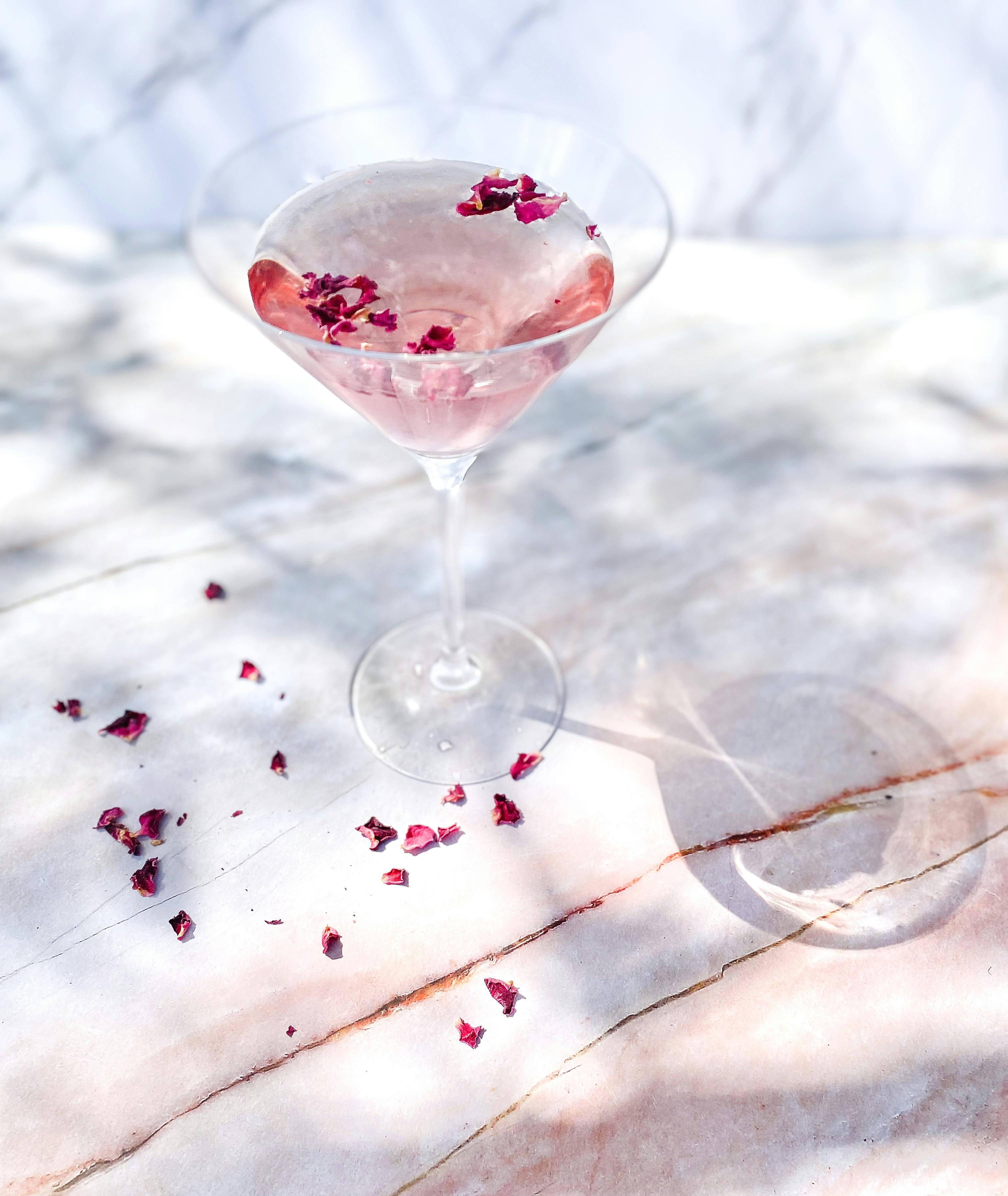Clear Martini Glass With Red Liquid · Free Stock Photo