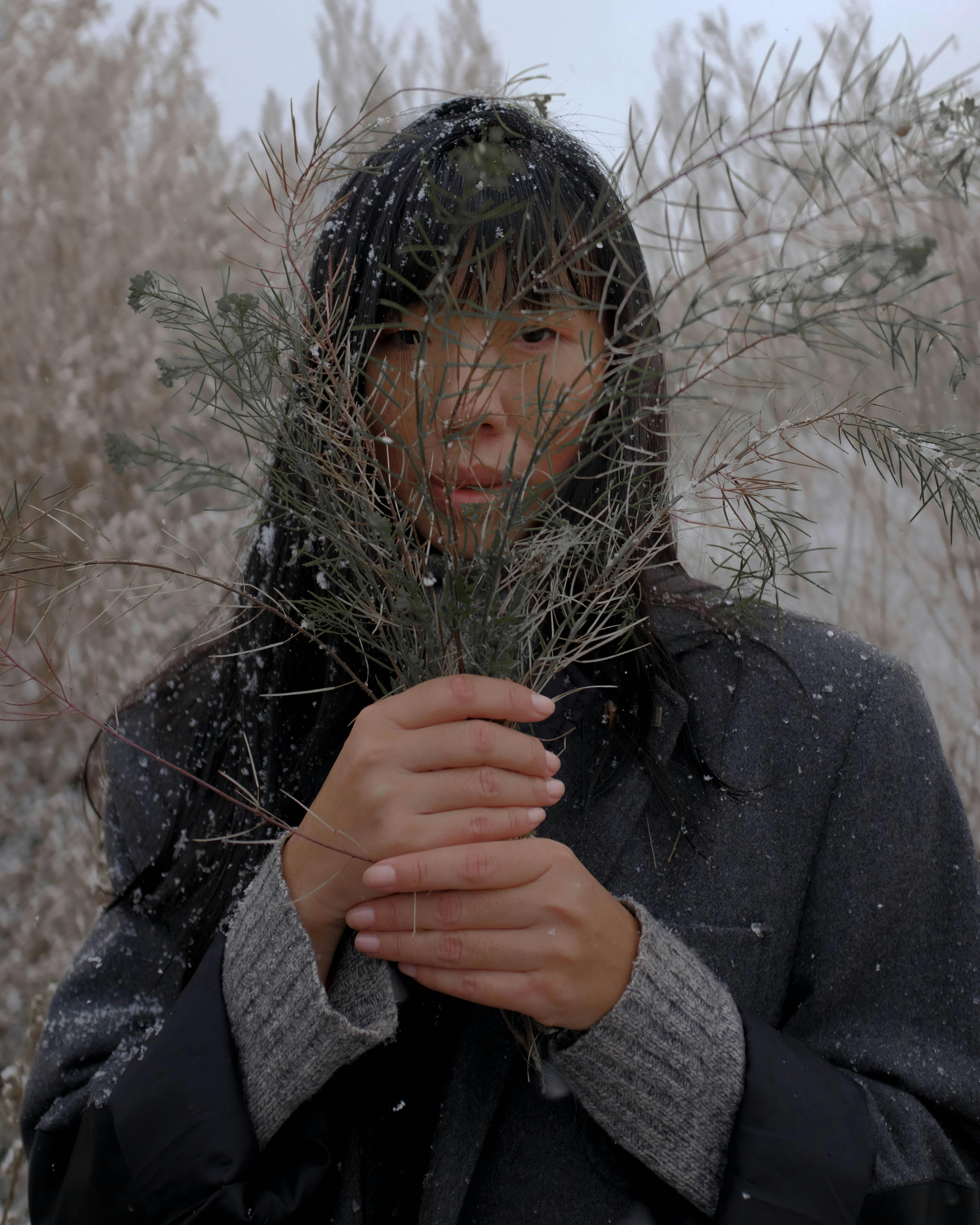 Snow on Woman's Hair · Free Stock Photo