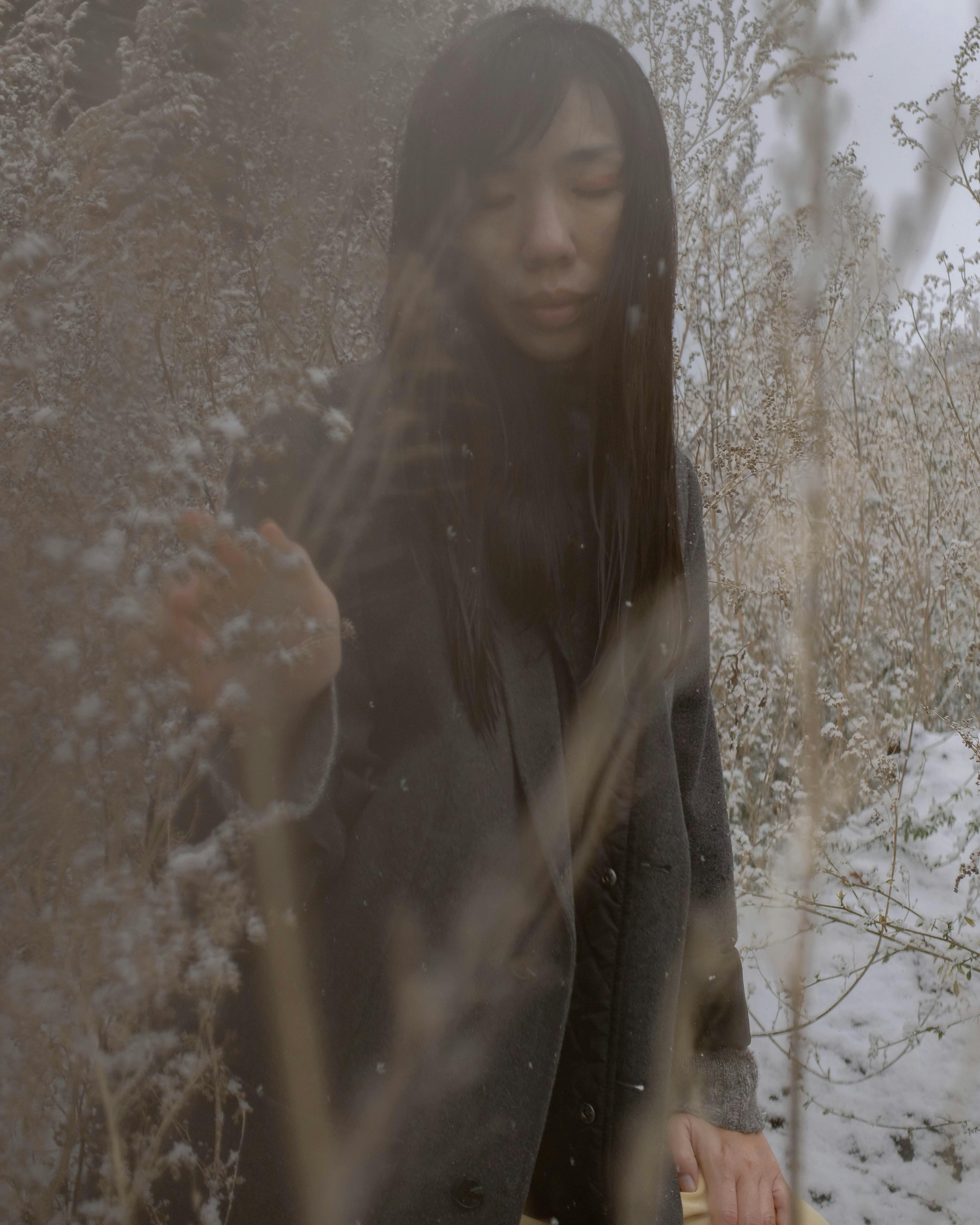 Snow on Woman's Hair · Free Stock Photo