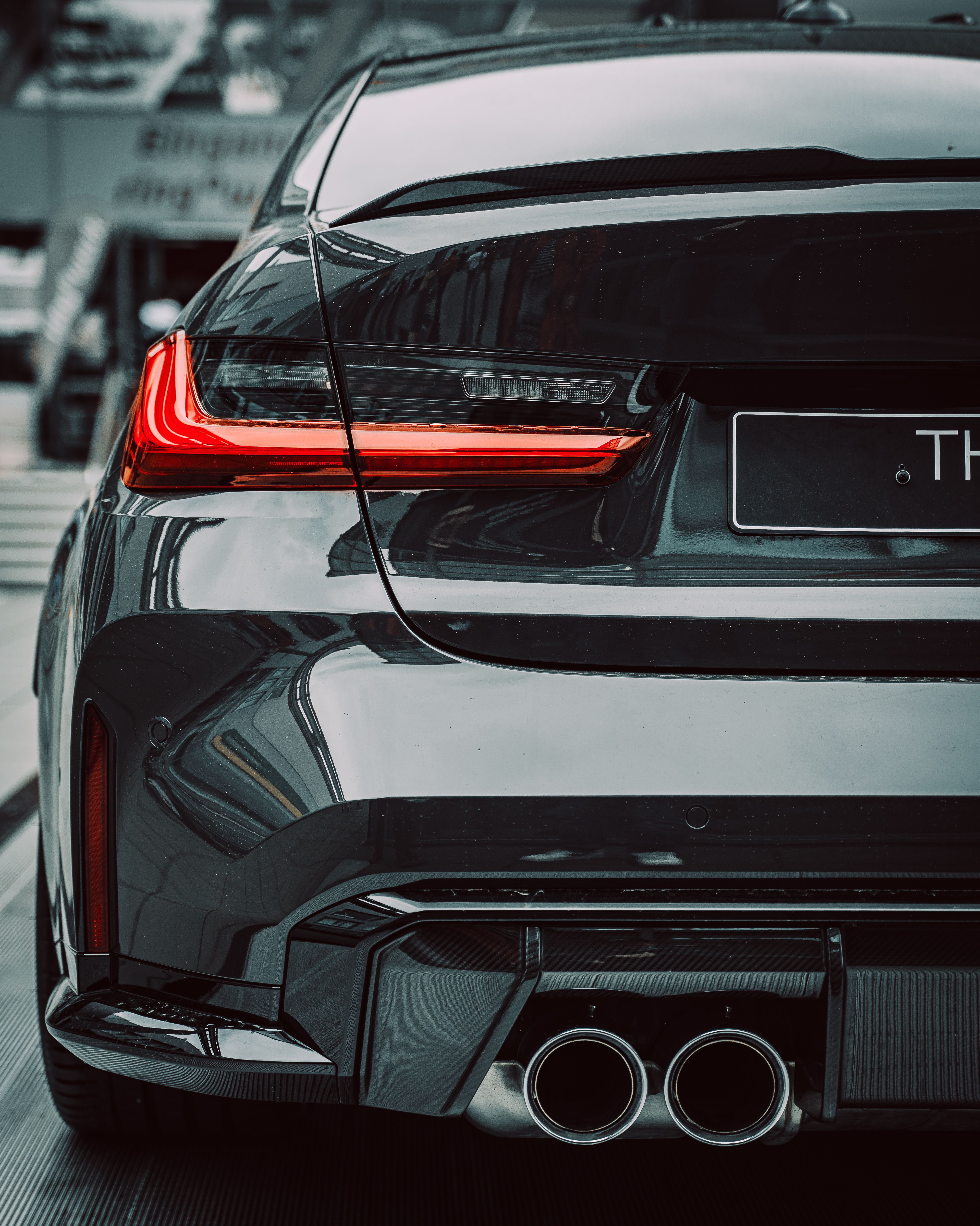 Rear View of a Black Car · Free Stock Photo