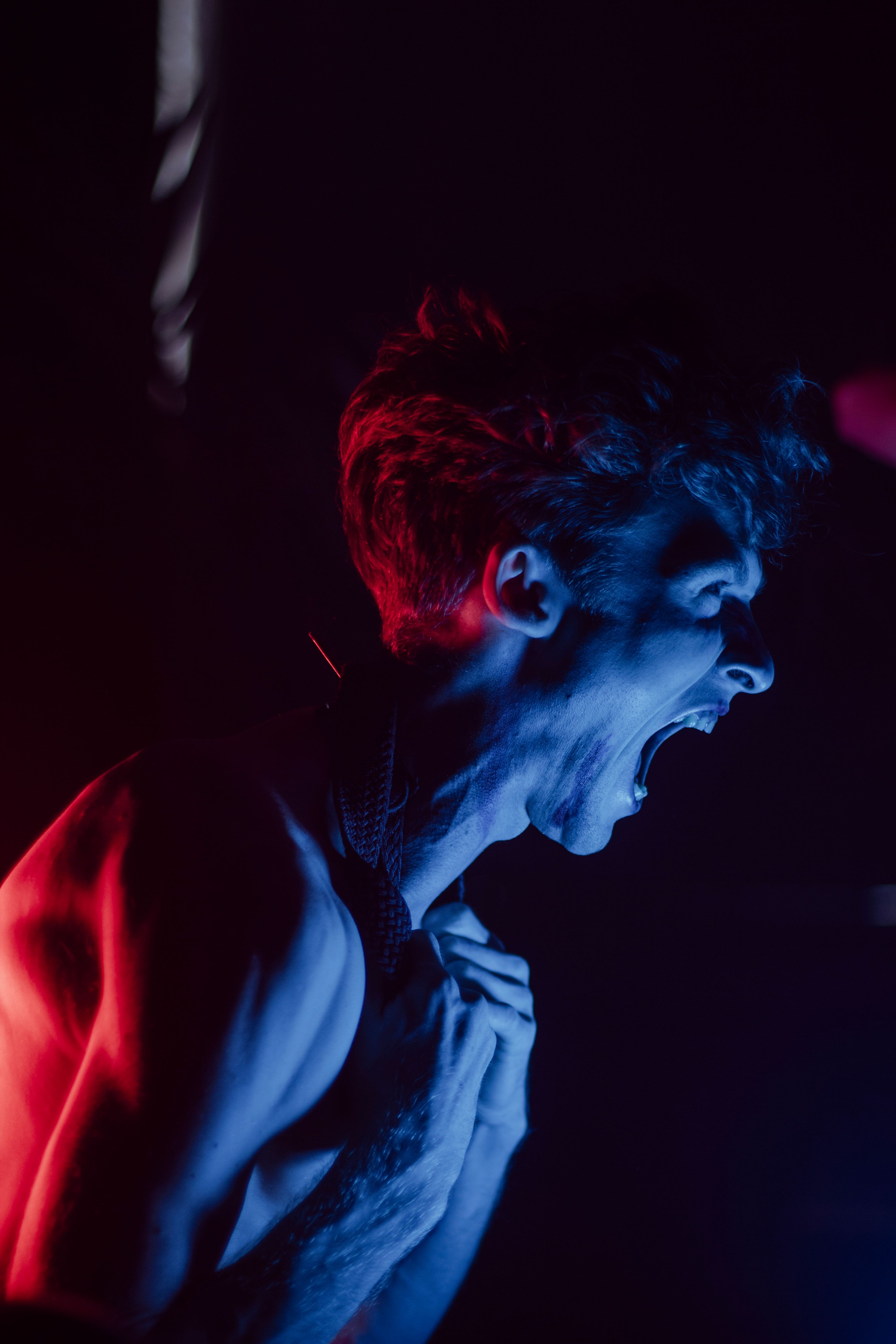 A Shirtless Man Screaming · Free Stock Photo