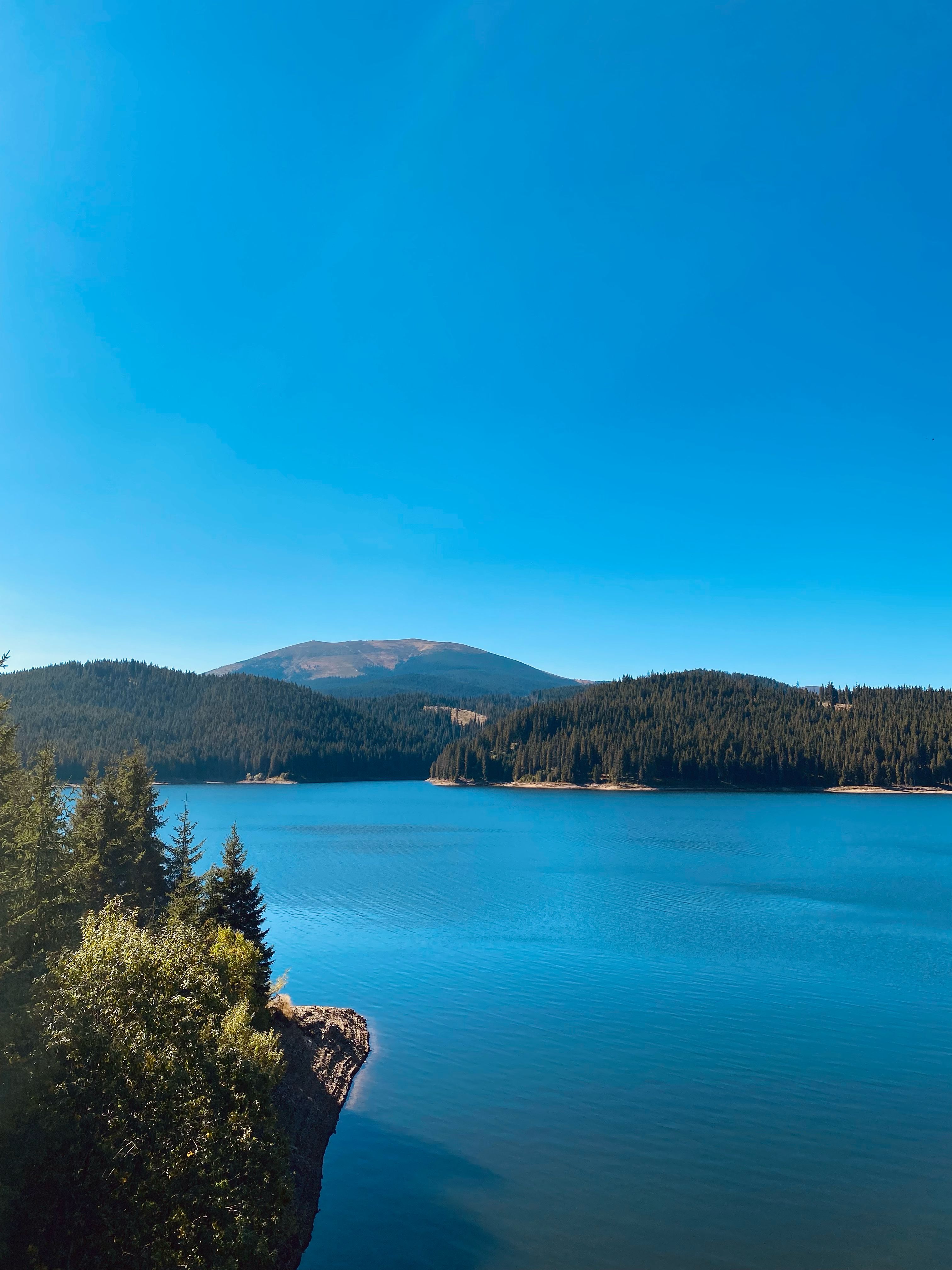 Blue Calm Lake under the Blue Sky · Free Stock Photo