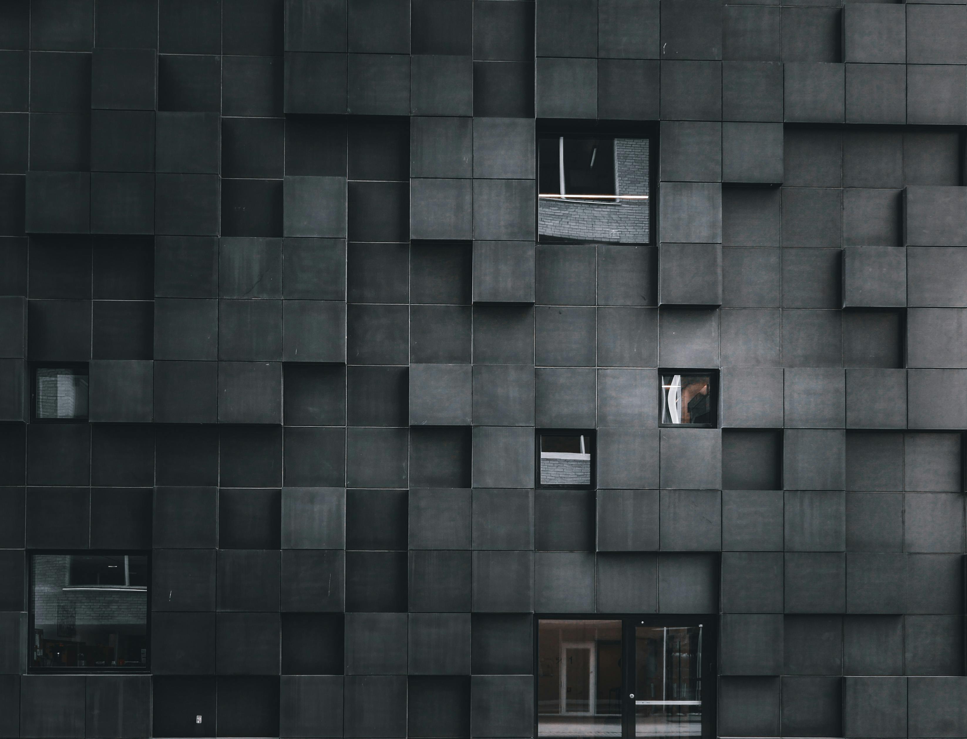 Squares on Building Wall · Free Stock Photo