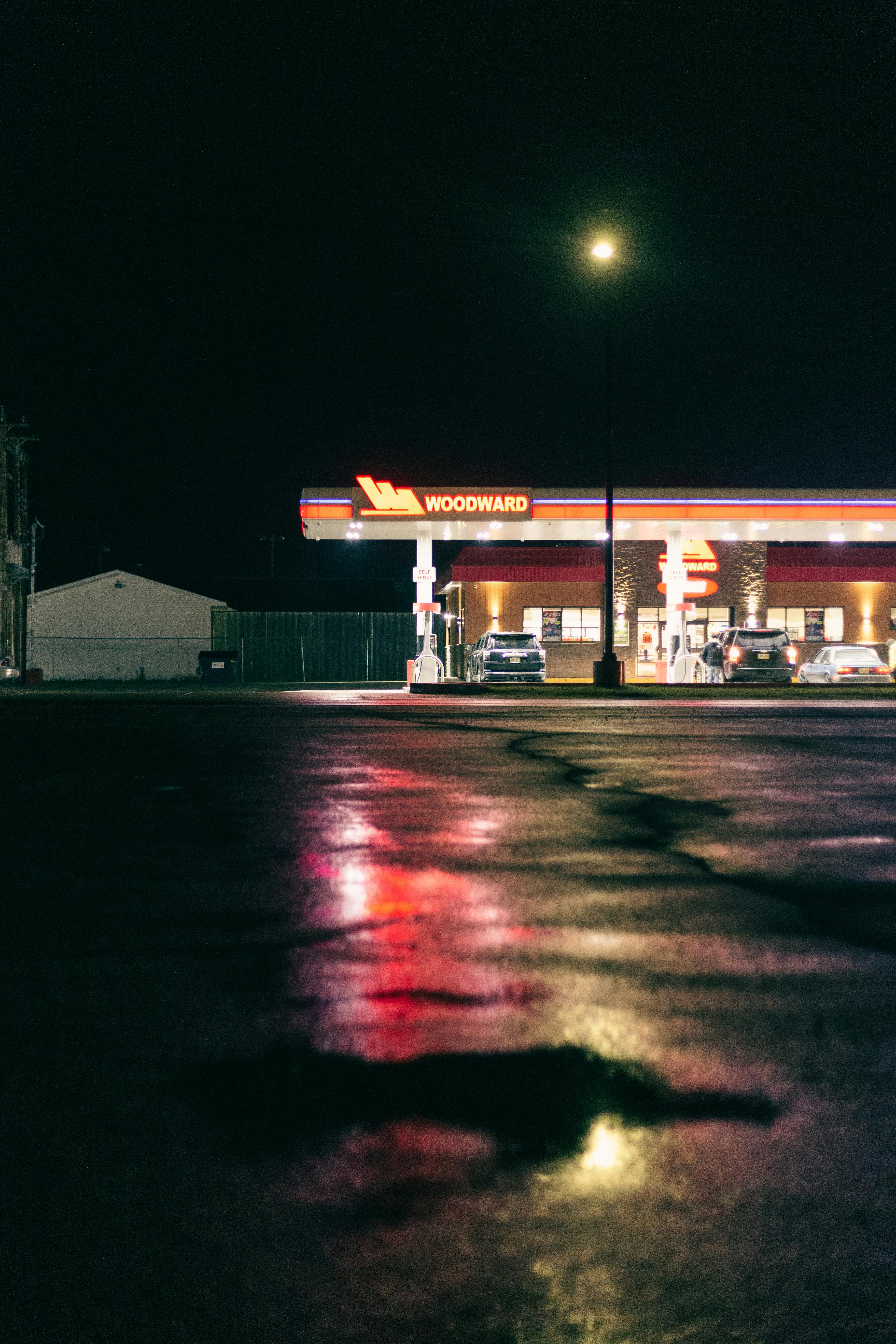 Gas Station at Night · Free Stock Photo