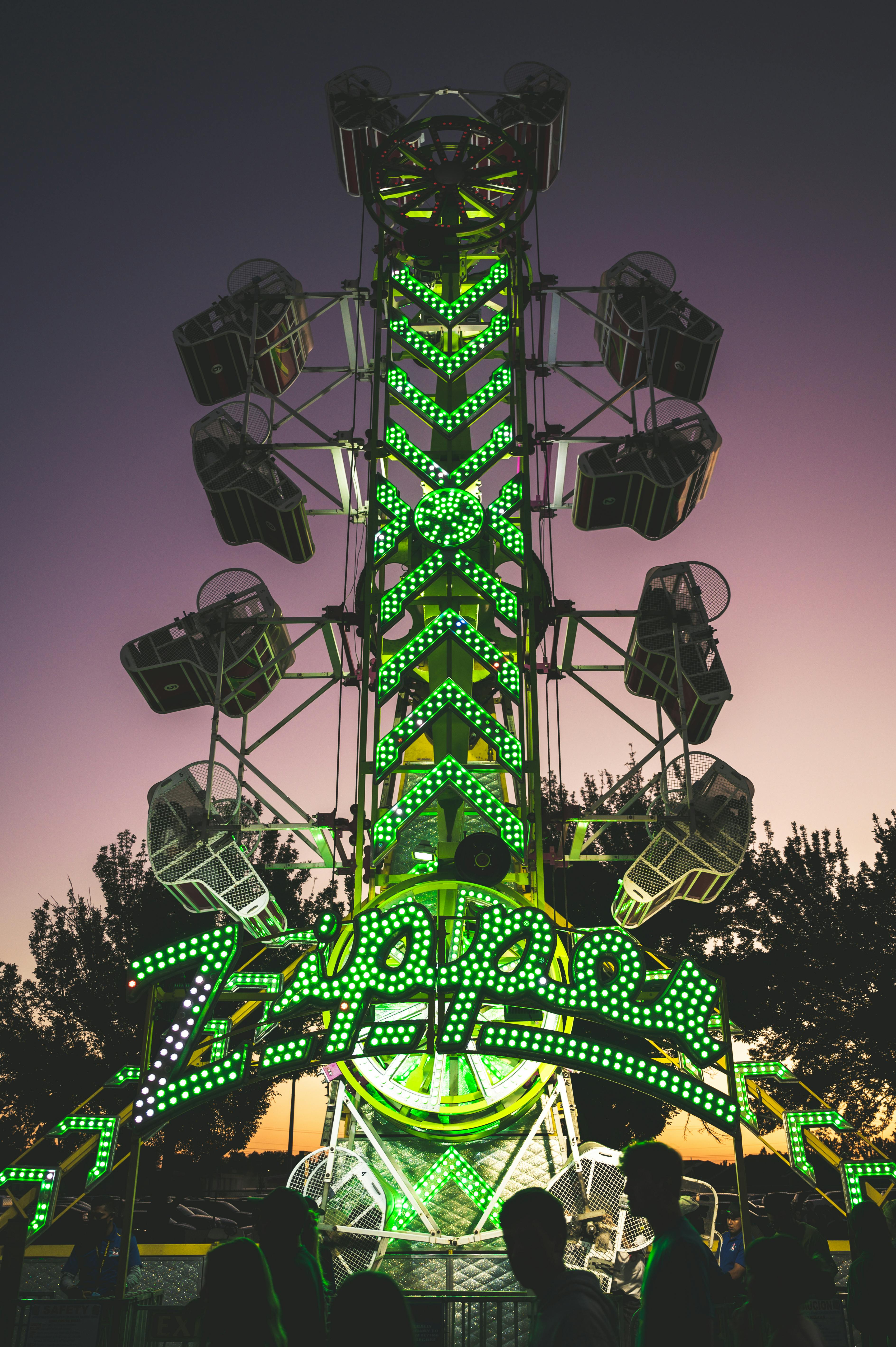 Illuminated Theme Park Ride · Free Stock Photo