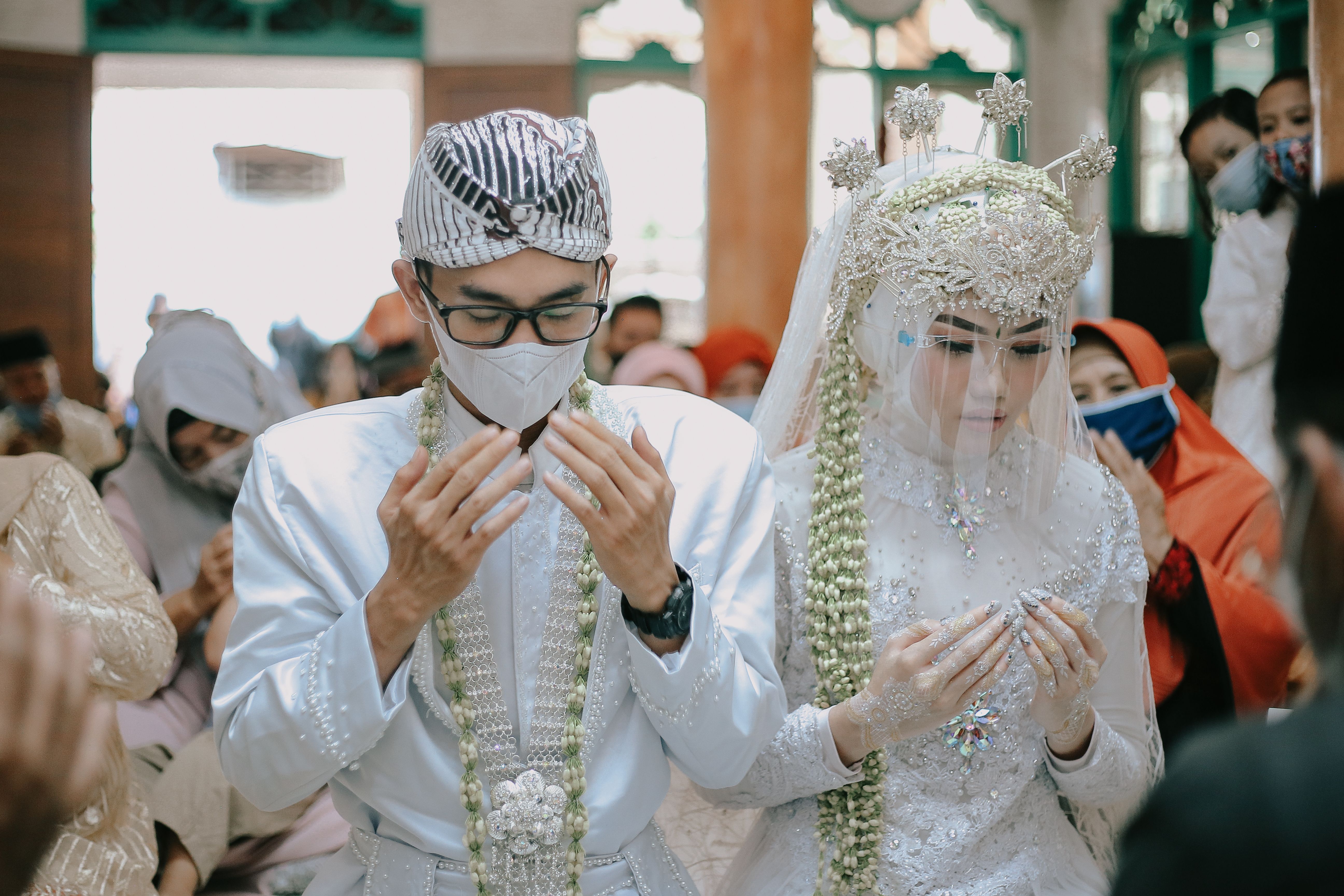 Man and Woman Wearing Traditional Wedding Costumes · Free Stock Photo