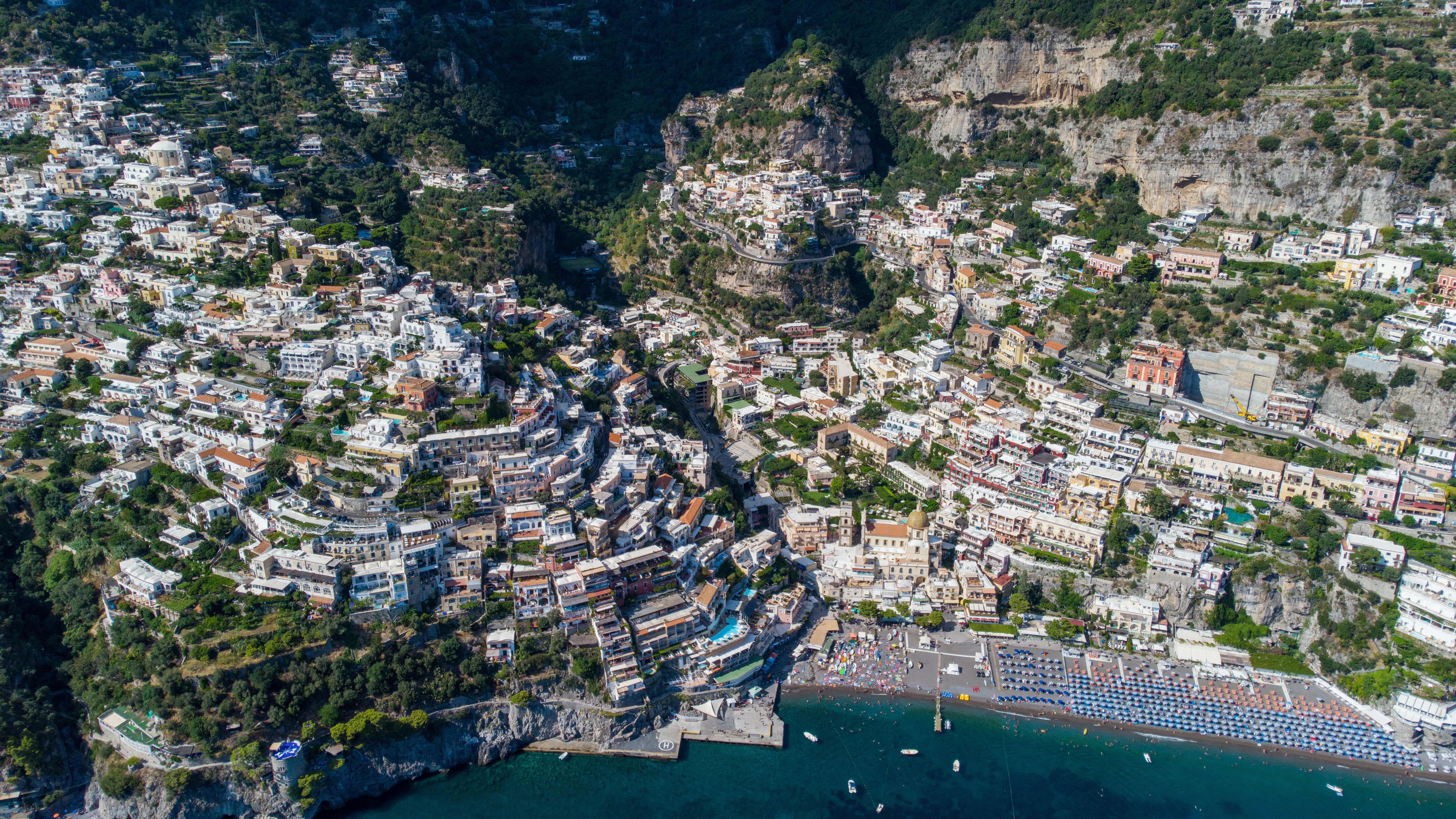 Aerial View of a Coastal City · Free Stock Photo