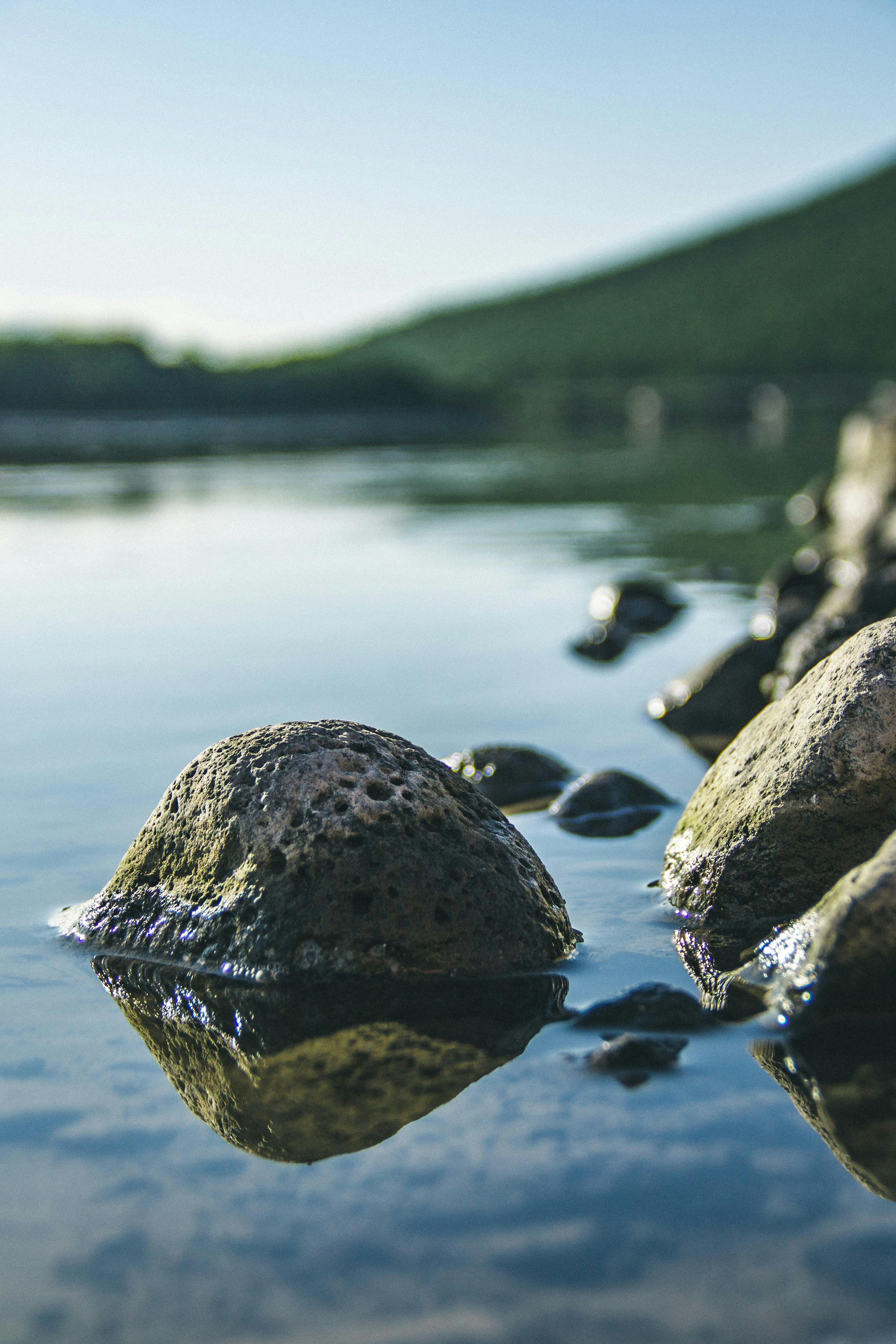 Rocks on Water Beside a Lake · Free Stock Photo