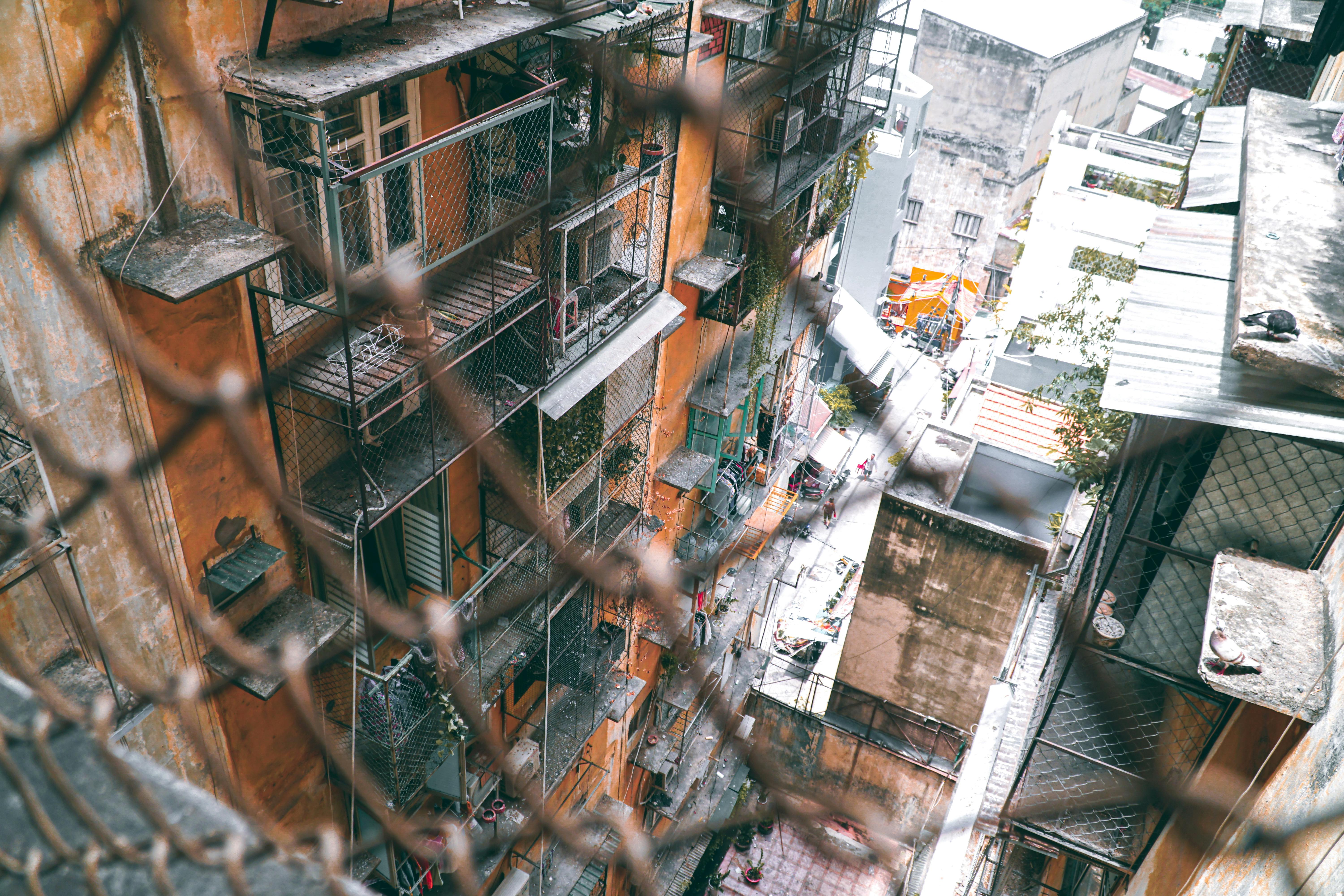 Scaffolding by Damaged Buildings · Free Stock Photo