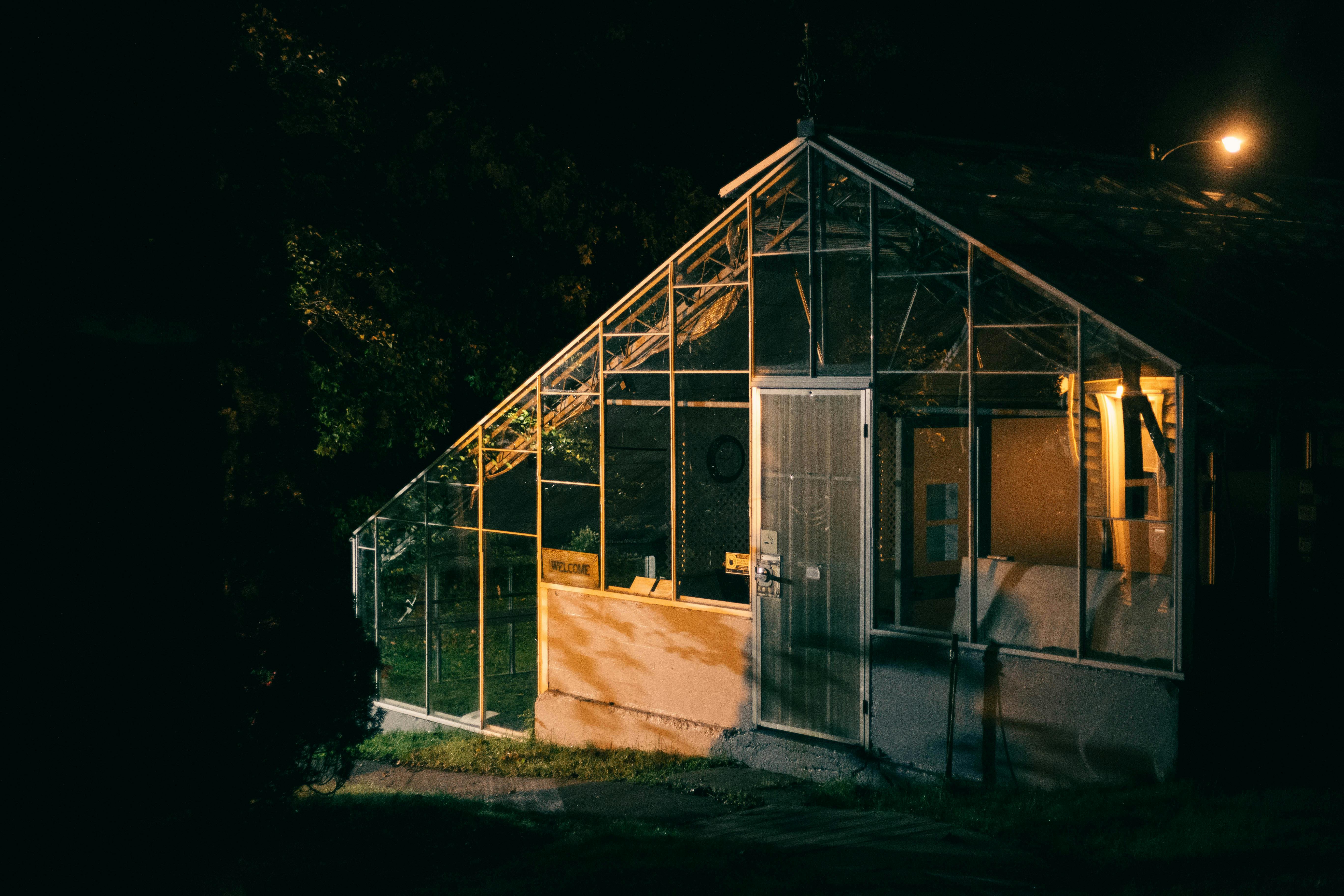 A Glass Building at Night · Free Stock Photo